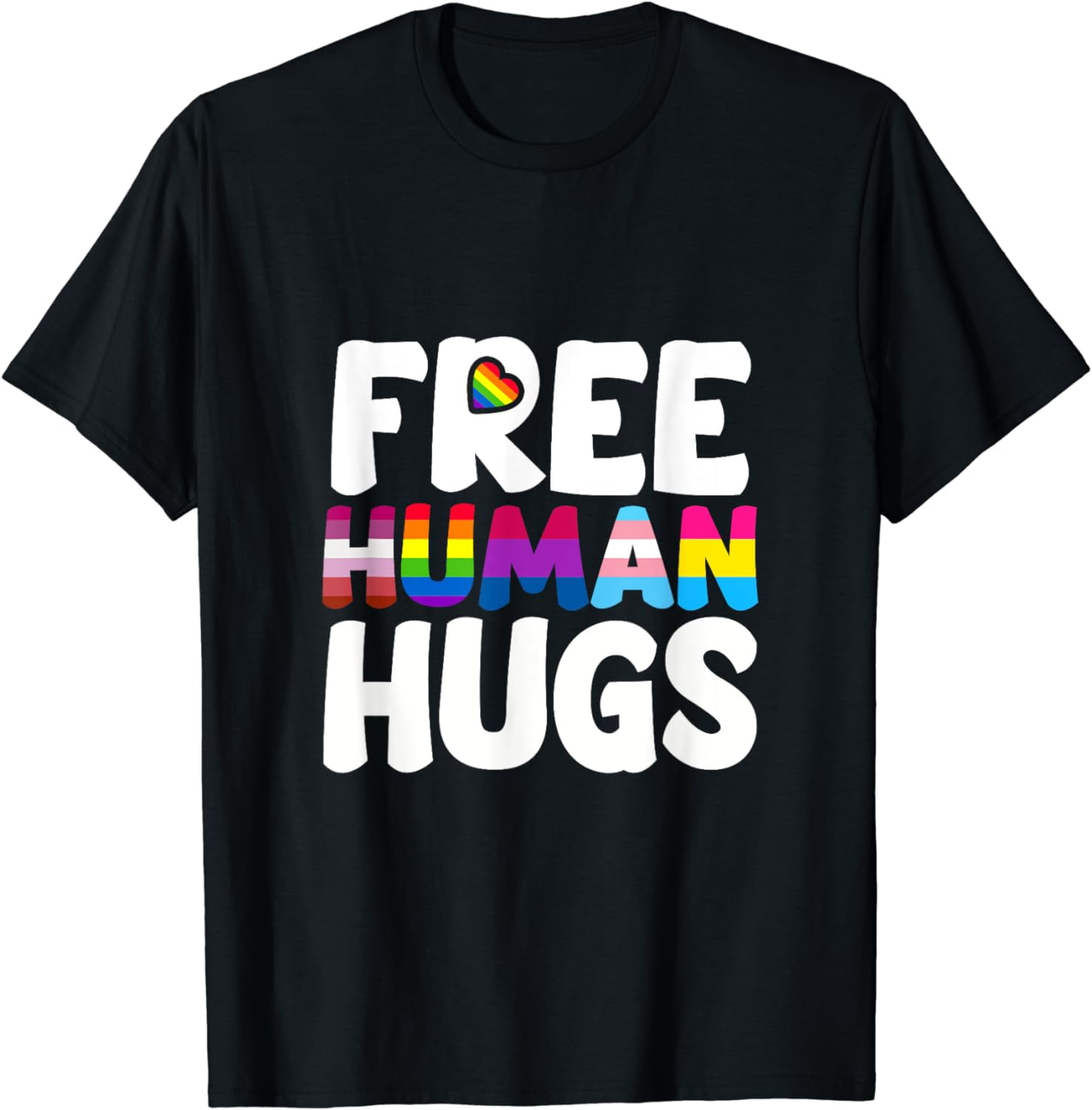 Free Human Hugs LGBT Pride Month T-Shirt - Walmart.com