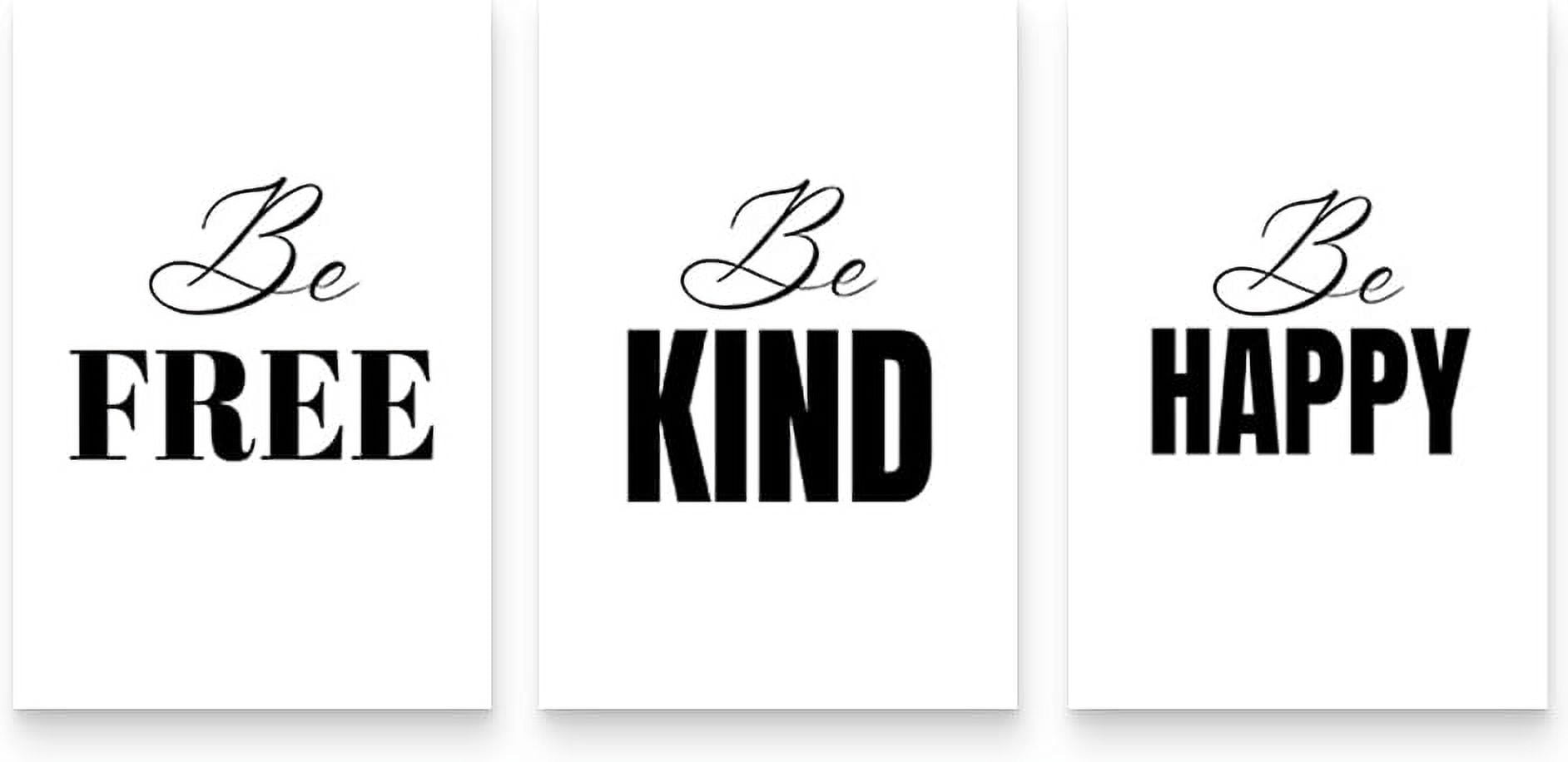 Be Free Be Kind Be Happy Art Print Canvas Wall Art Set of 3 ...