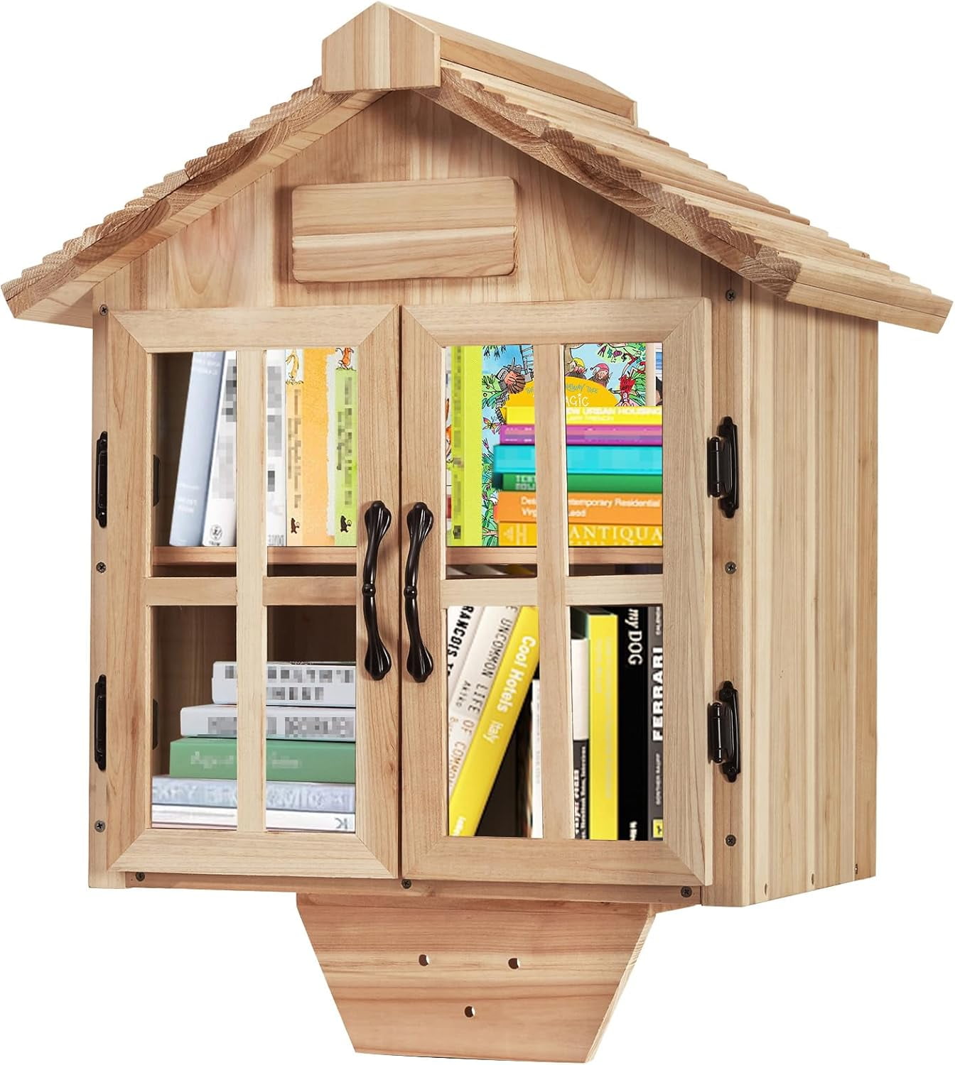 Free Library Little Library Box Outdoor Kit, Double Doors Little ...