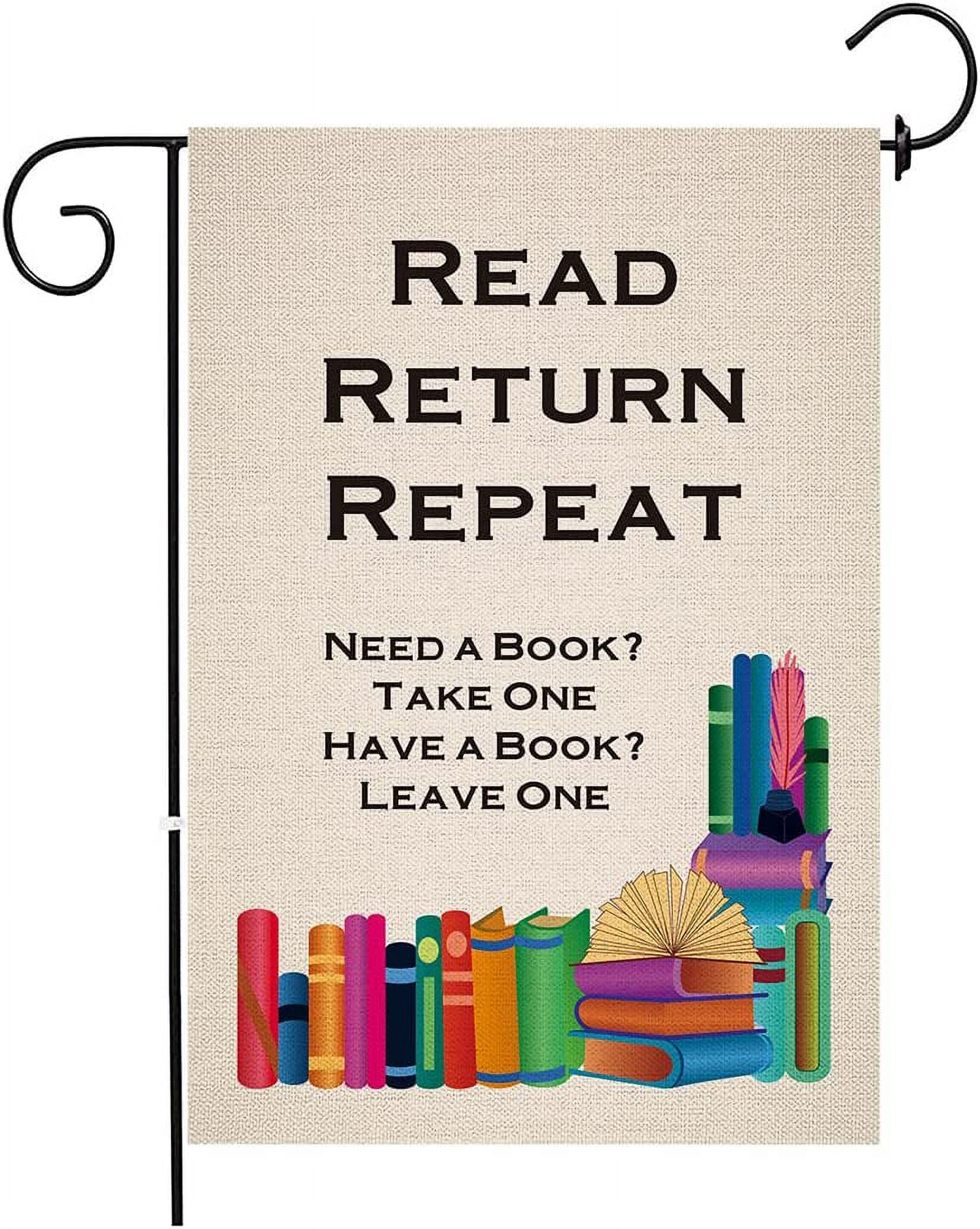 Free Little Library Sign Flag Vertical Double Sided LFL Flag, Library ...