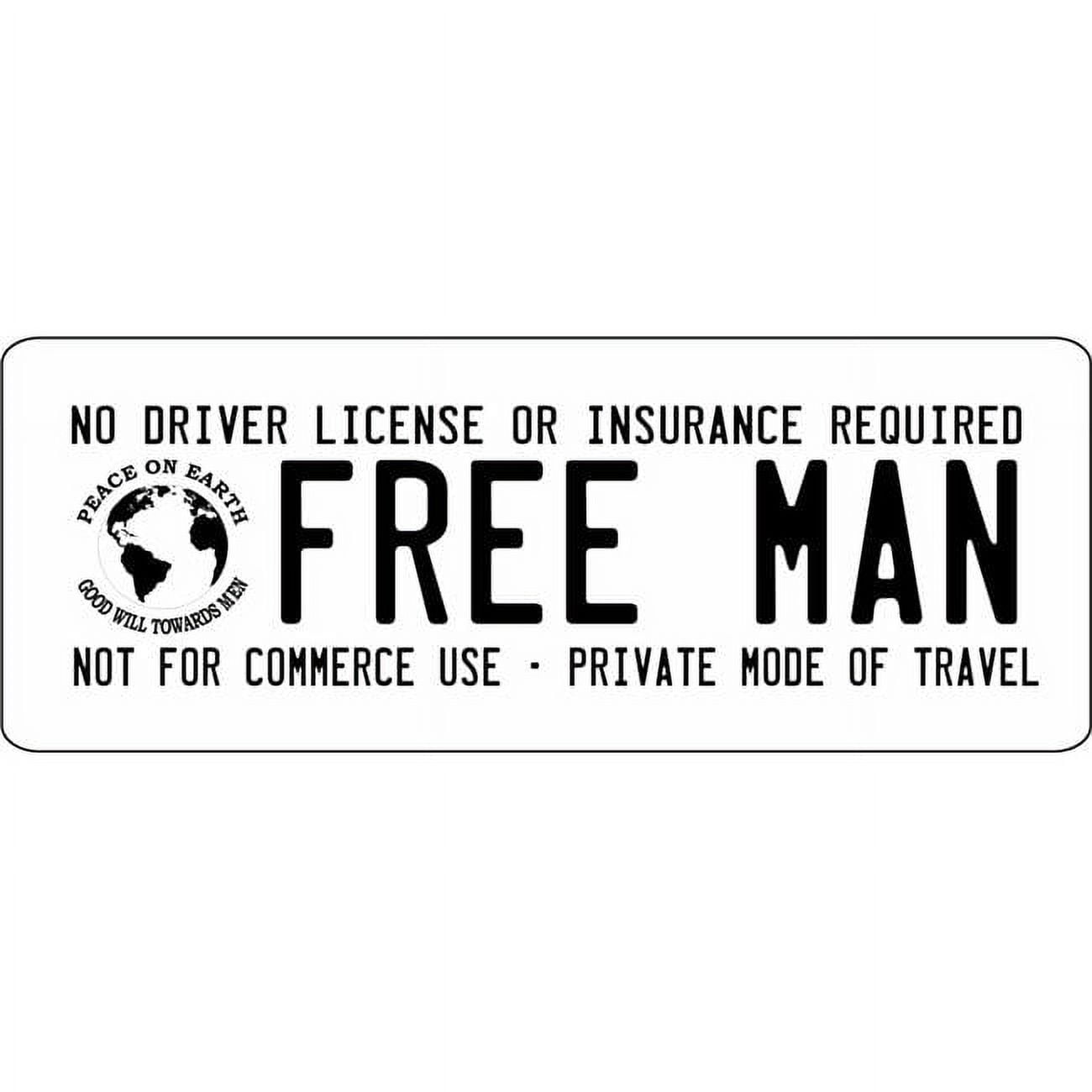 Free Man Sovereign Citizen Half Size Photo License Plate - Walmart.com