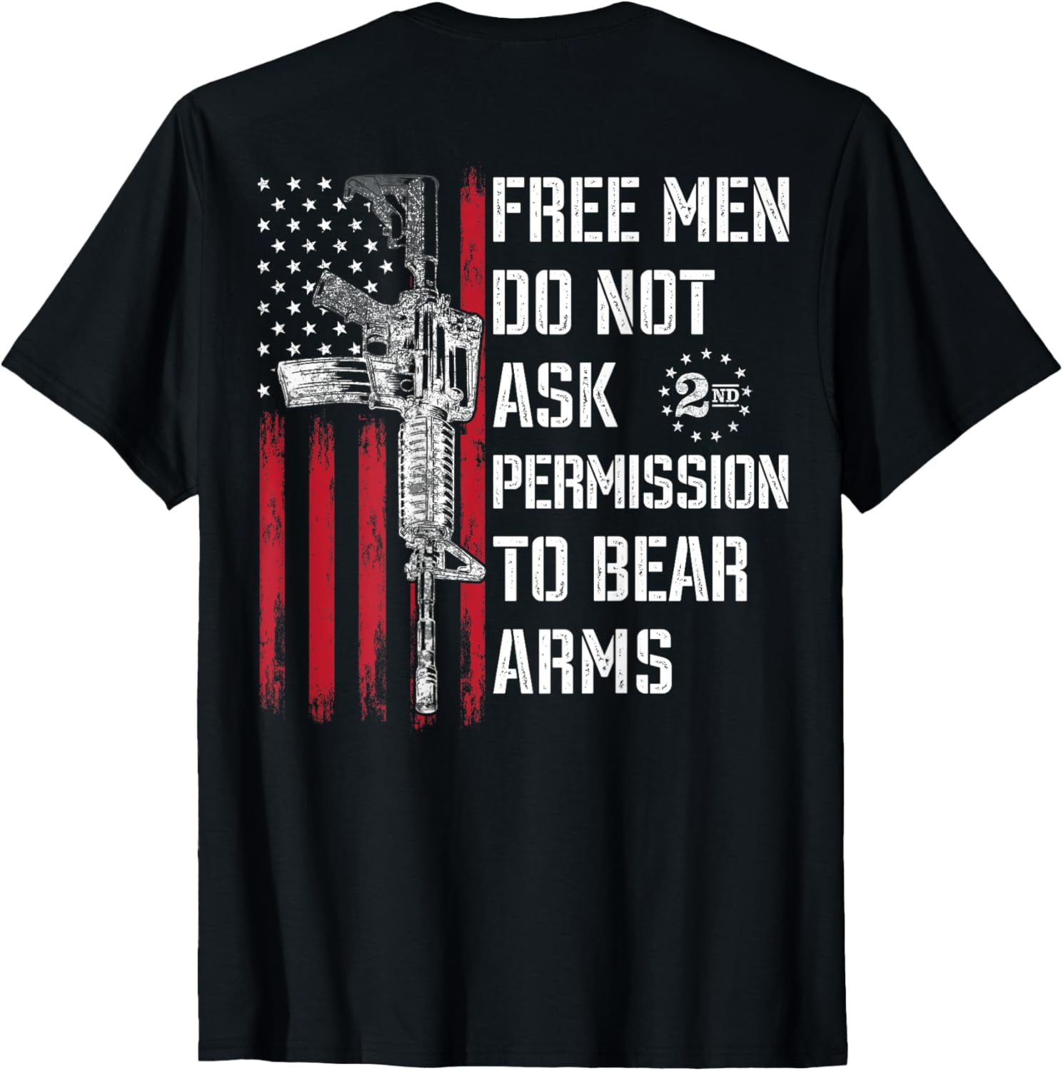 Free Men Do not ask Permission to Bear Arms Pro 2A On Back T-ShirtMen's ...