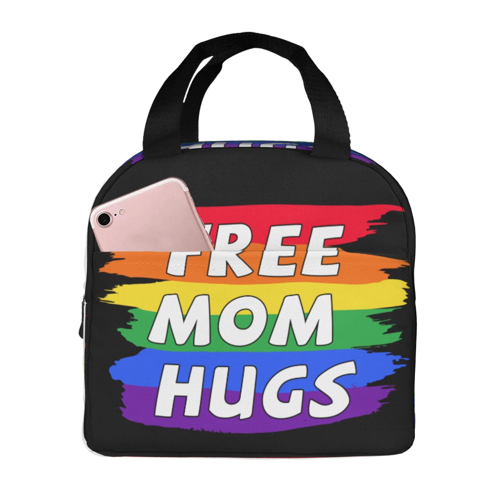 Free Mom Hugs Lgbtq Pride Month Lunch Bag Insulated with Pocket Lunch ...