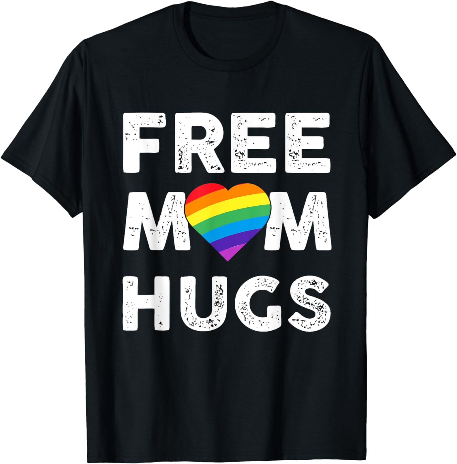 Free Mom Hugs Tshirt Rainbow Heart LGBT Pride Month T-Shirt - Walmart.com