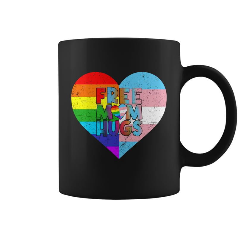 Free Mom Hugs With Rainbow And Transgender Flag Heart Cool G - Walmart.com