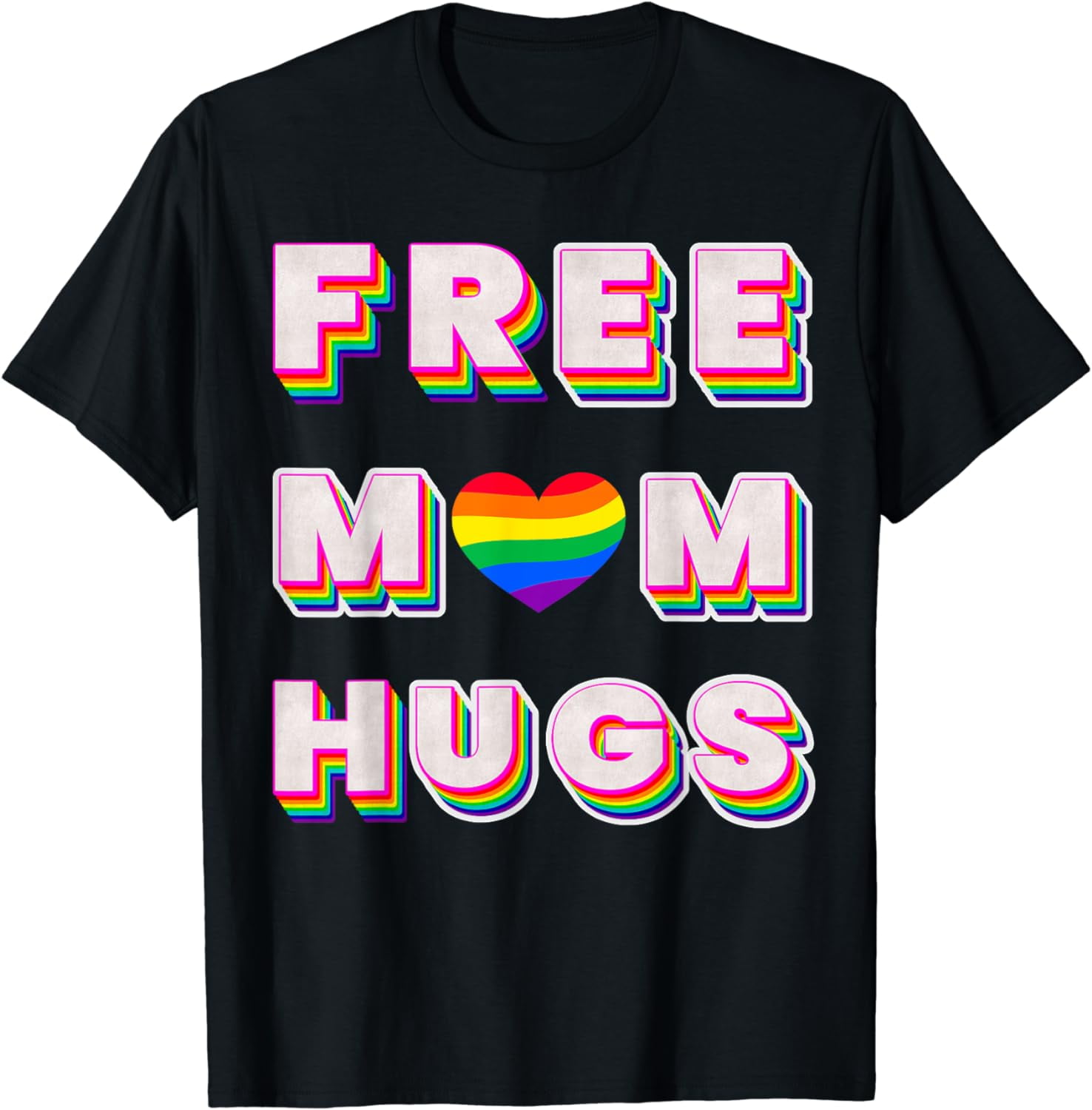 Free Mom Hugs With Rainbow And Transgender LGBT Pride month T-Shirt ...