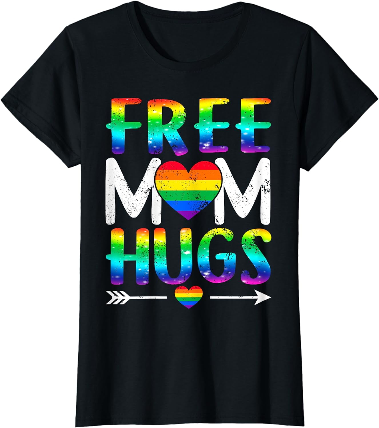 Free Mom Hugs With Tie Dye Rainbow LGBT Proud Mom T-Shirt - Walmart.com