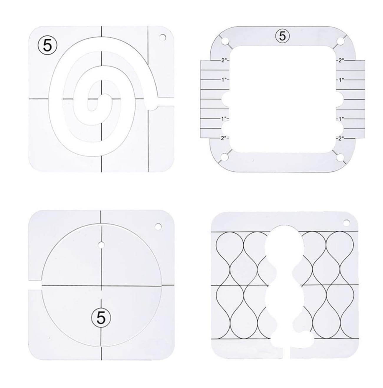 Free-Motion Garment Ruler Set (11 PCS)＆ Foot Attachment, Quilting ...