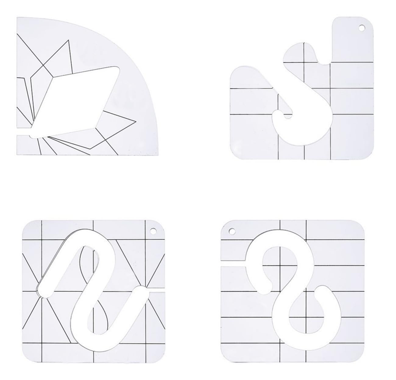 Free-Motion Garment Ruler Set (11 PCS)＆ Foot Attachment, Quilting ...