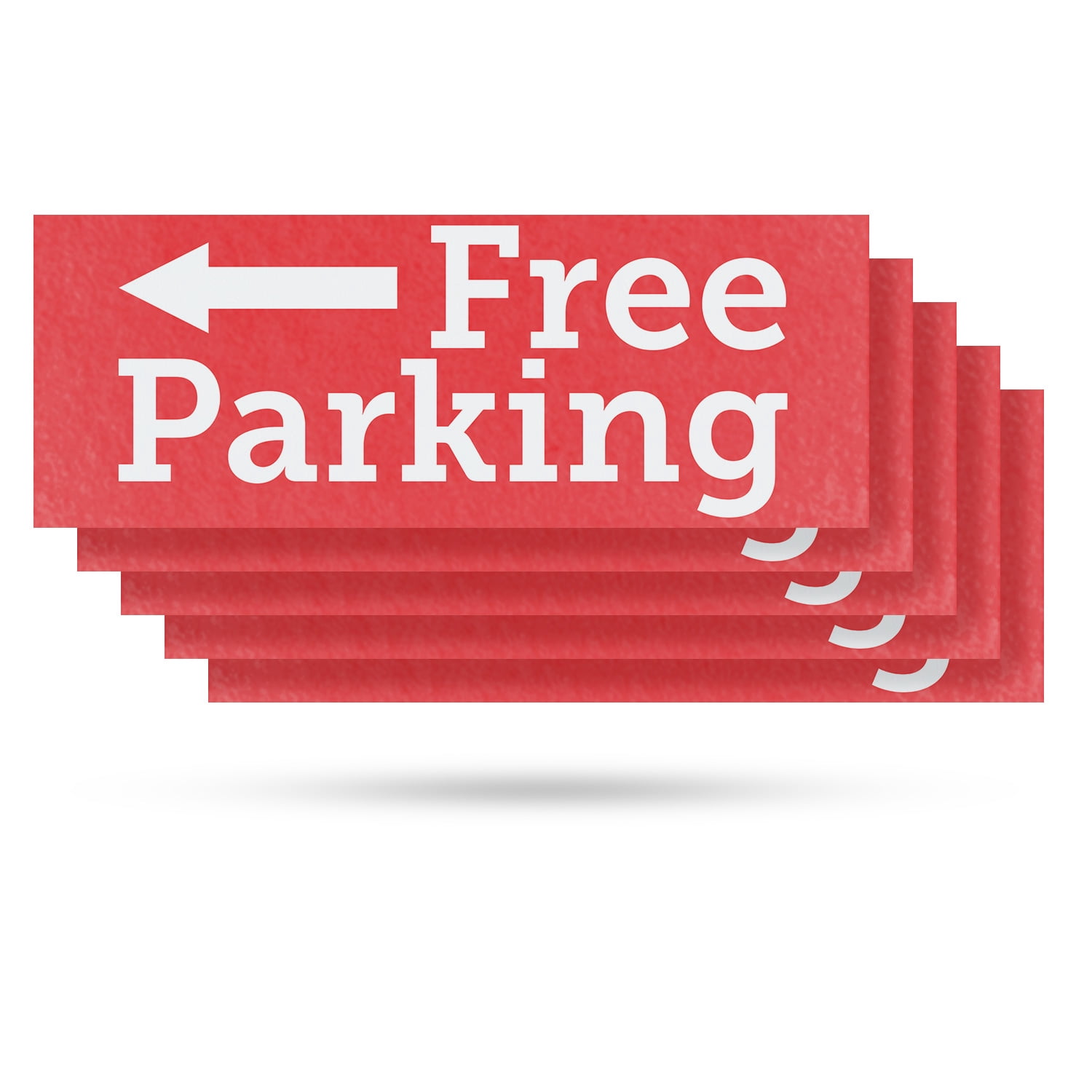Free Parking Left Vinyl Decal 5 Pack of 24 Inch x 9 Inch Weatherproof ...