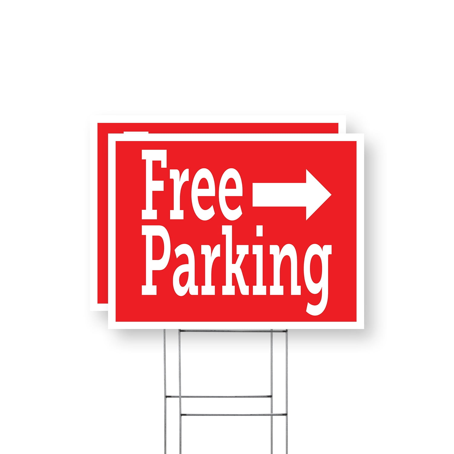 Free Parking Right Yard Sign 2 Pack of 12 Inch x 16 Inch Single Sided ...