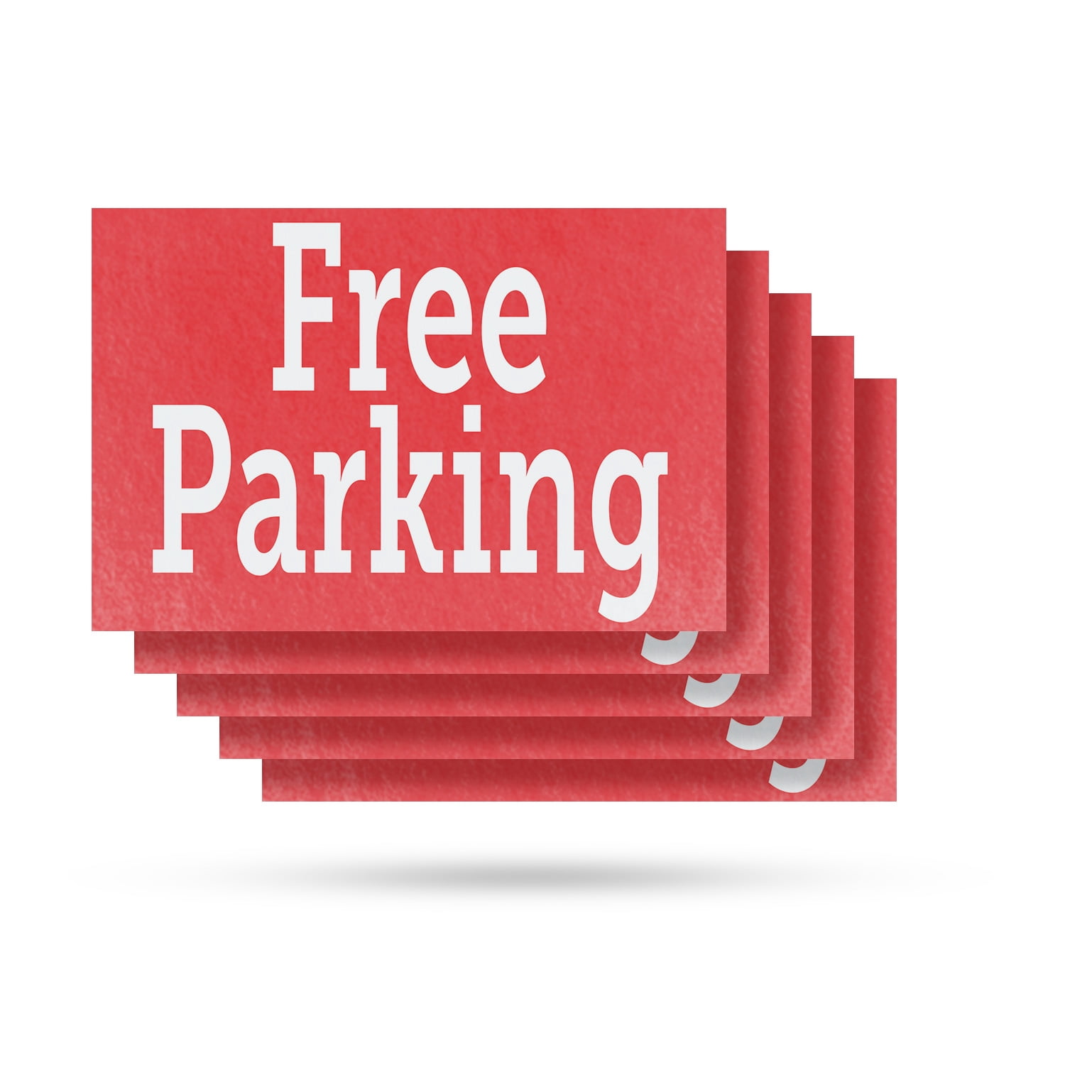 Free Parking Vinyl Decal 5 Pack of 12 Inch x 16 Inch Weatherproof Heavy ...