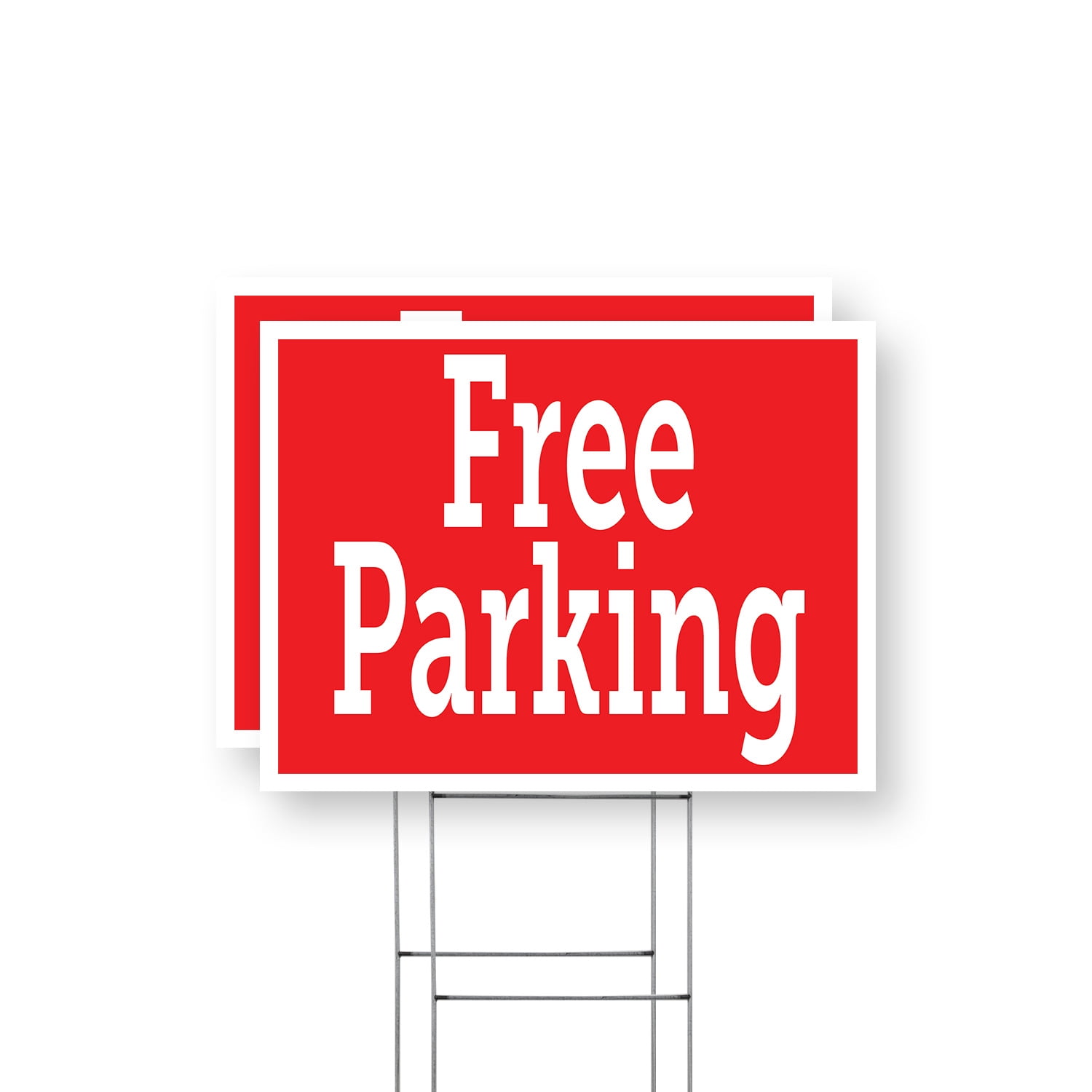 Free Parking Yard Sign 2 Pack of 18 Inch x 24 Inch Double Sided ...