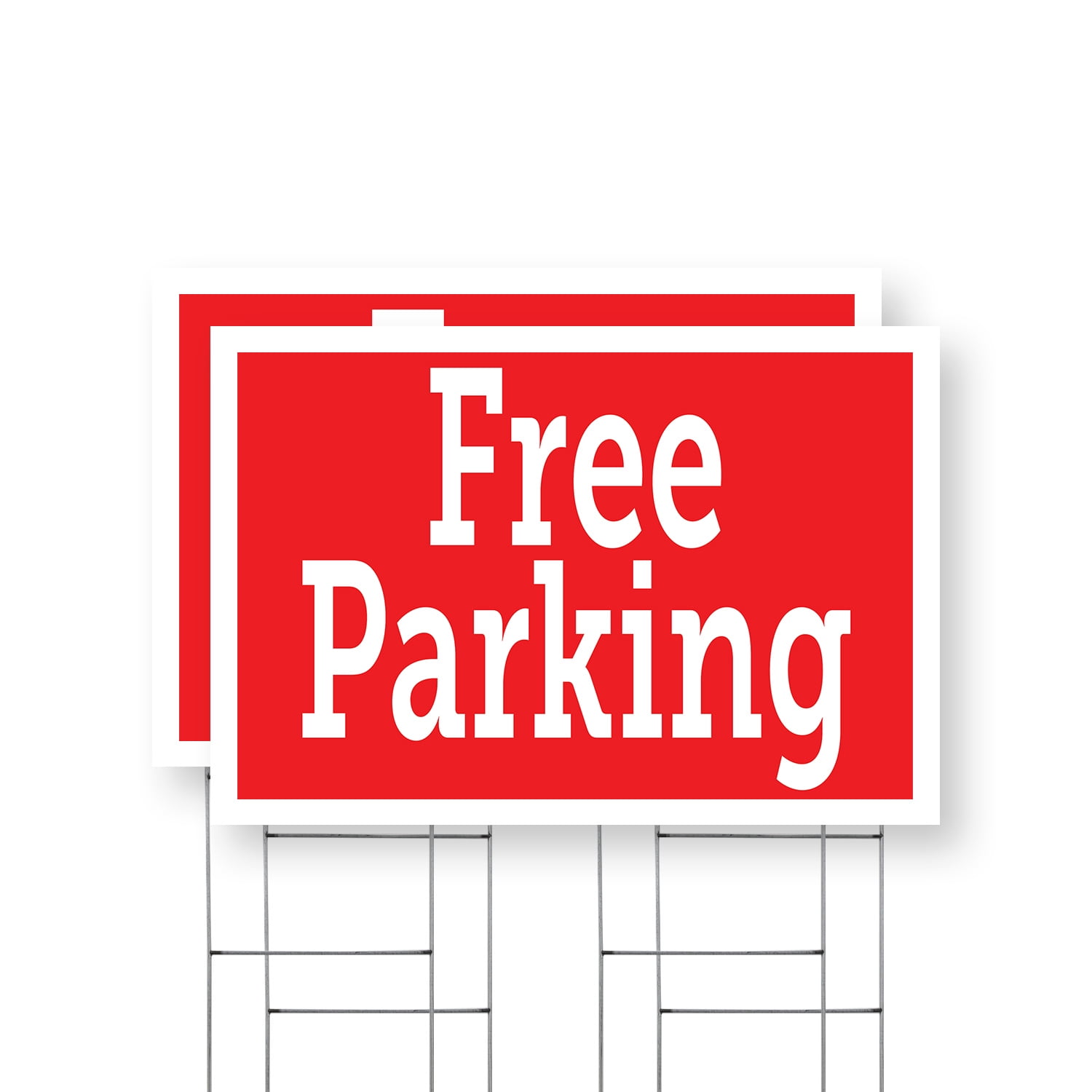 Free Parking Yard Sign 2 Pack of 24 Inch x 36 Inch Double Sided ...