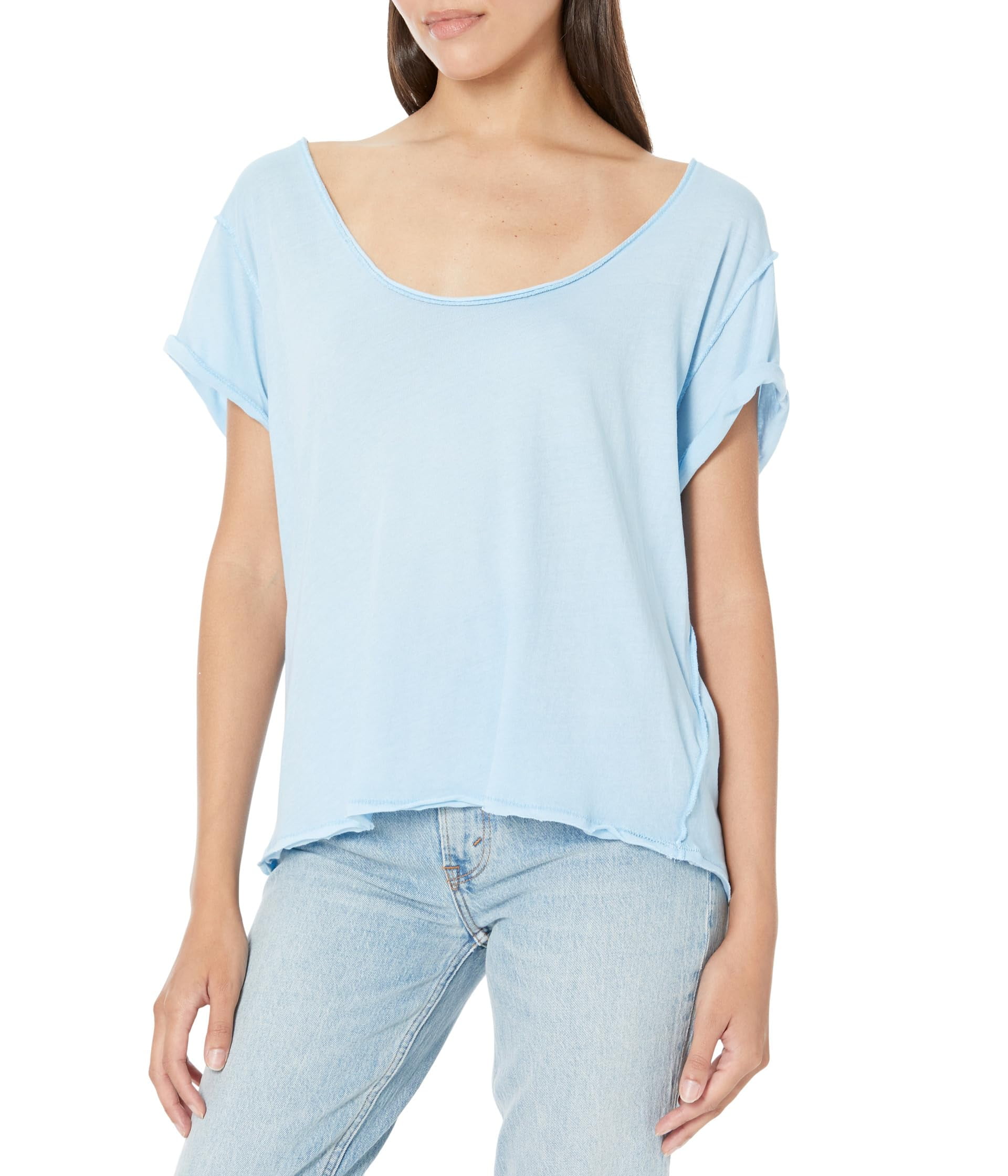 Free People Dylan Tee (Womens, Dream Blue, SM (Women's 4-6)) - Walmart.com