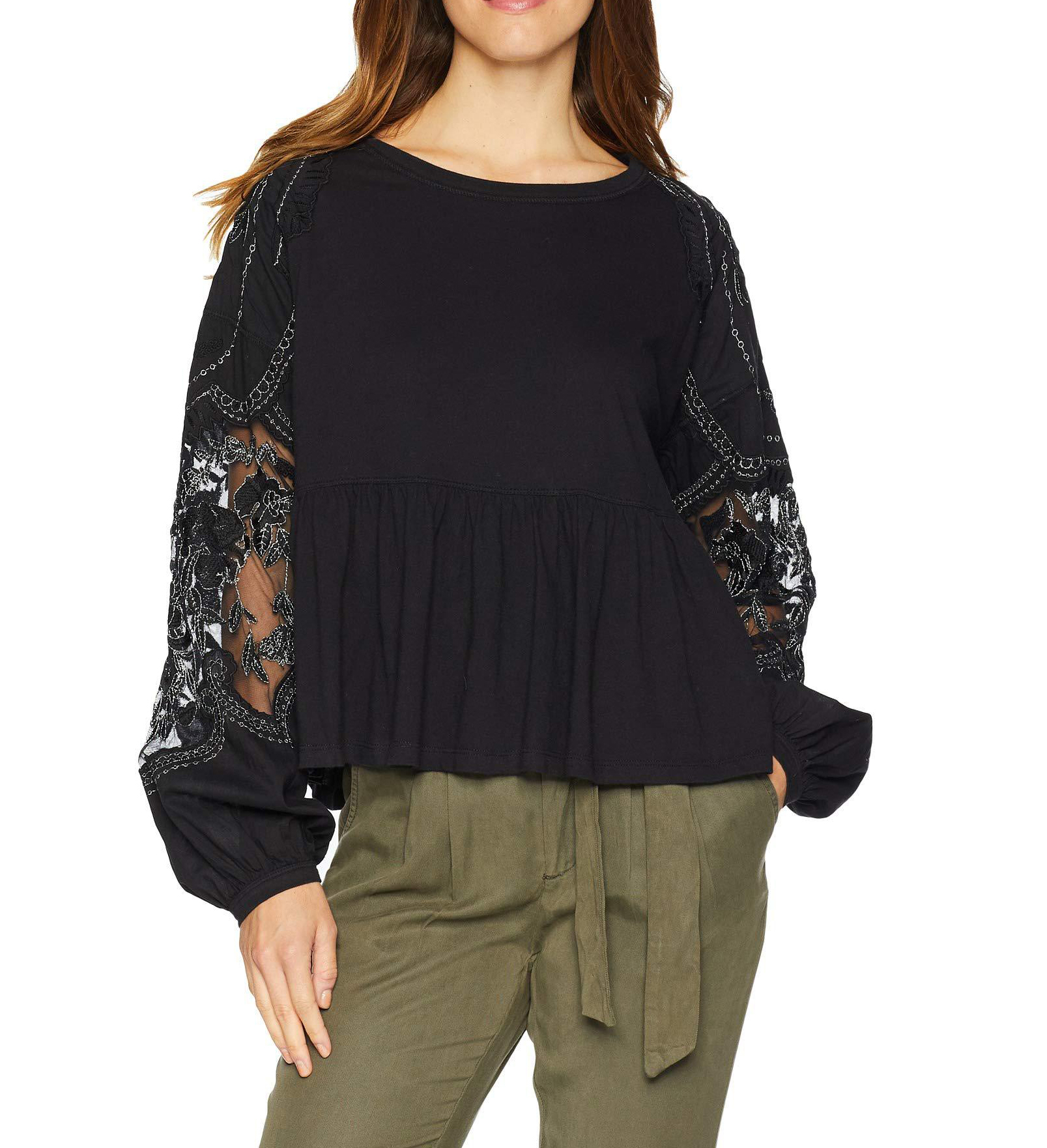 Free People Penny Tee Black XS (Women's 0-2) - Walmart.com