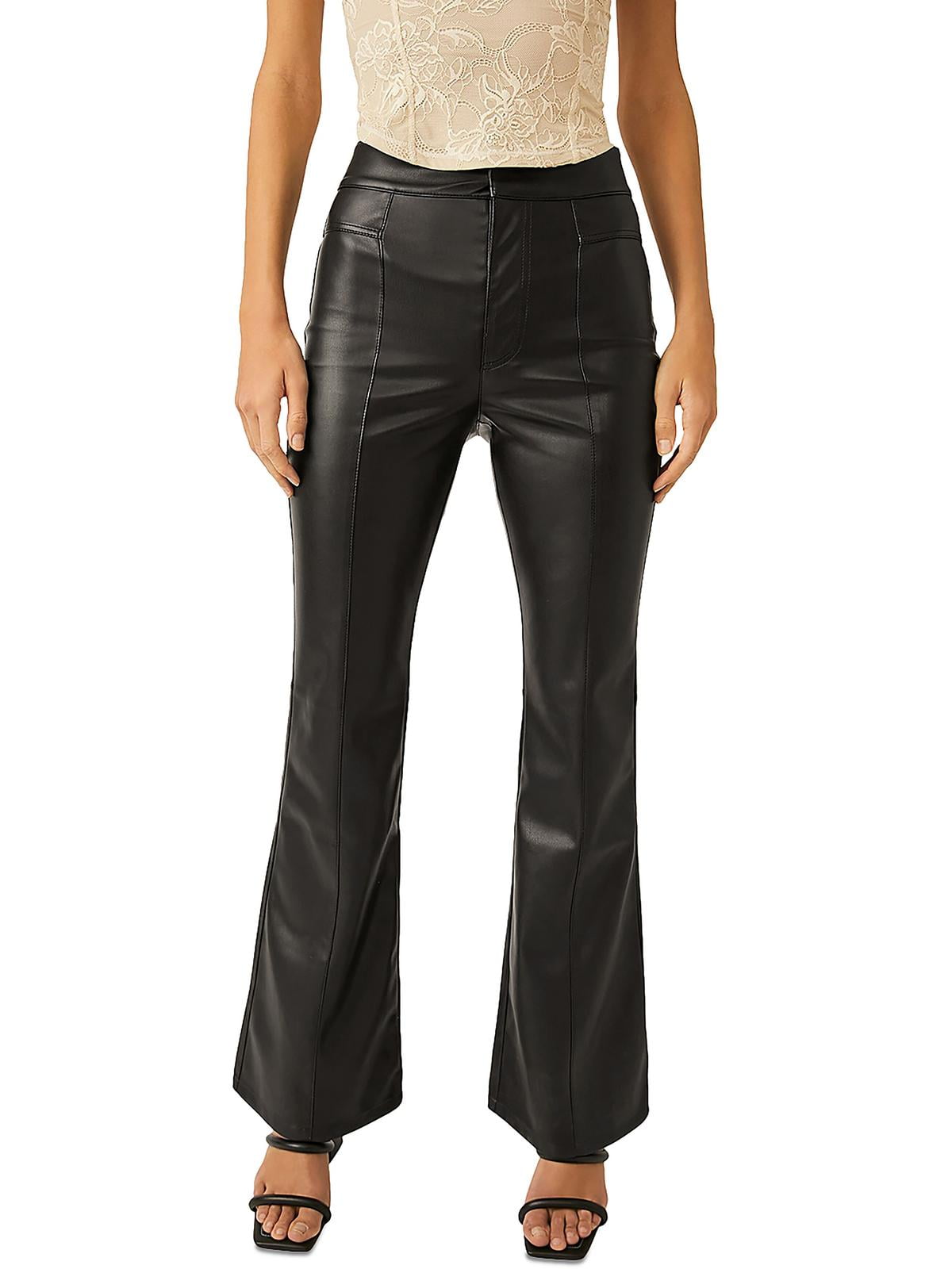 We The Free Womens Uptown Faux Leather High Rise Dress Pants - Walmart.com