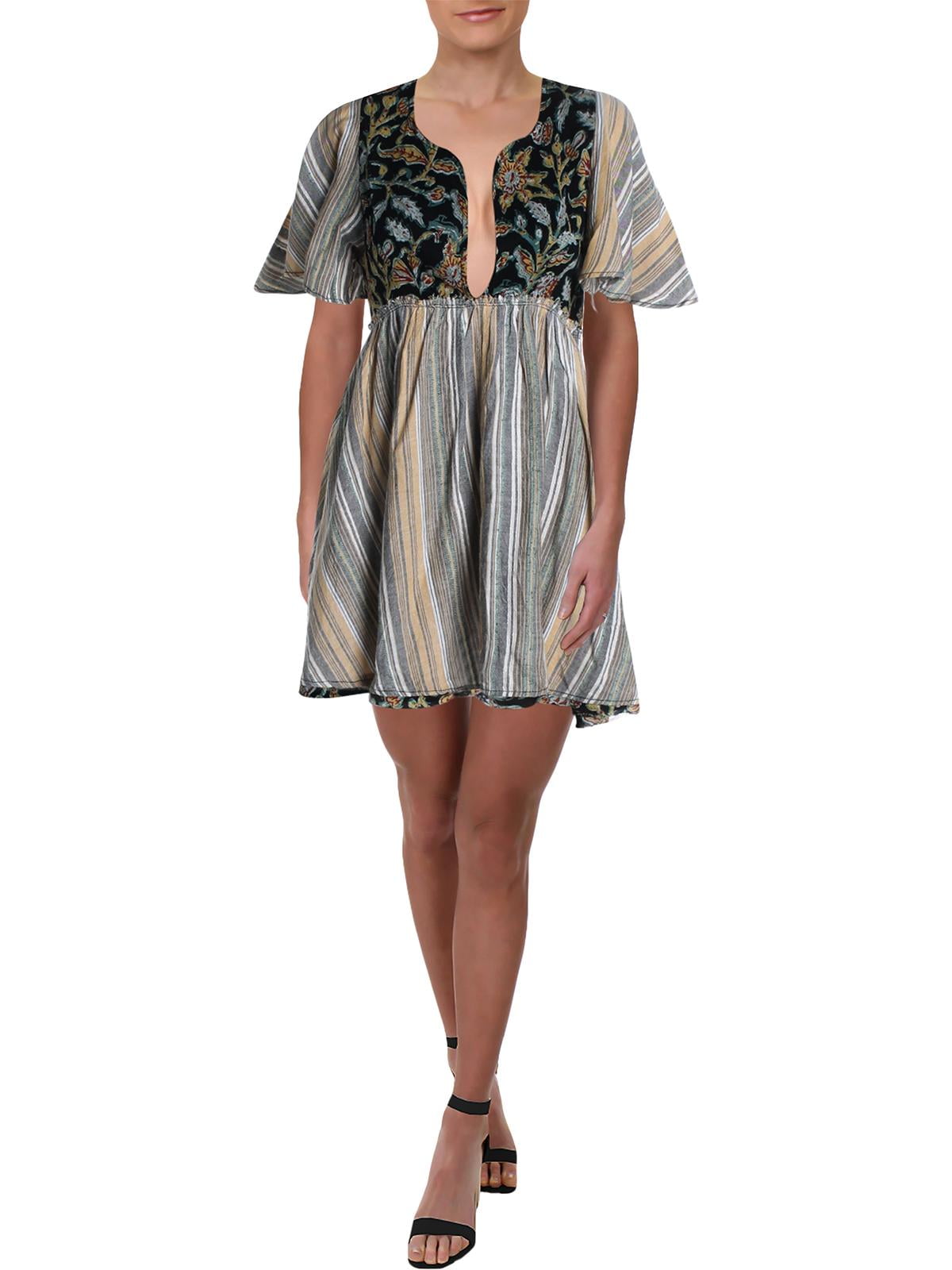 Free People Womens Under The Sun Mini Short Tunic Dress - Walmart.com