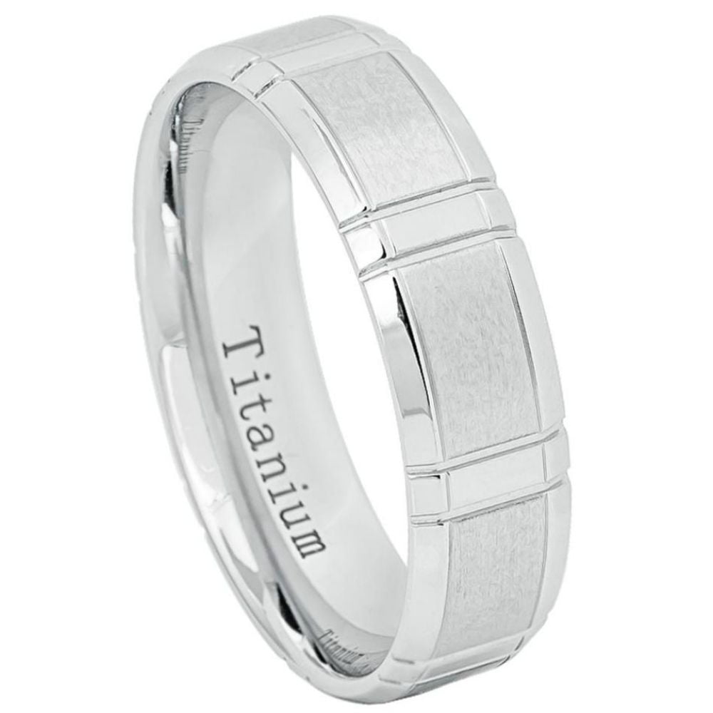 Free Personalized laser engraving Titanium Band Rings 6mm White IP ...
