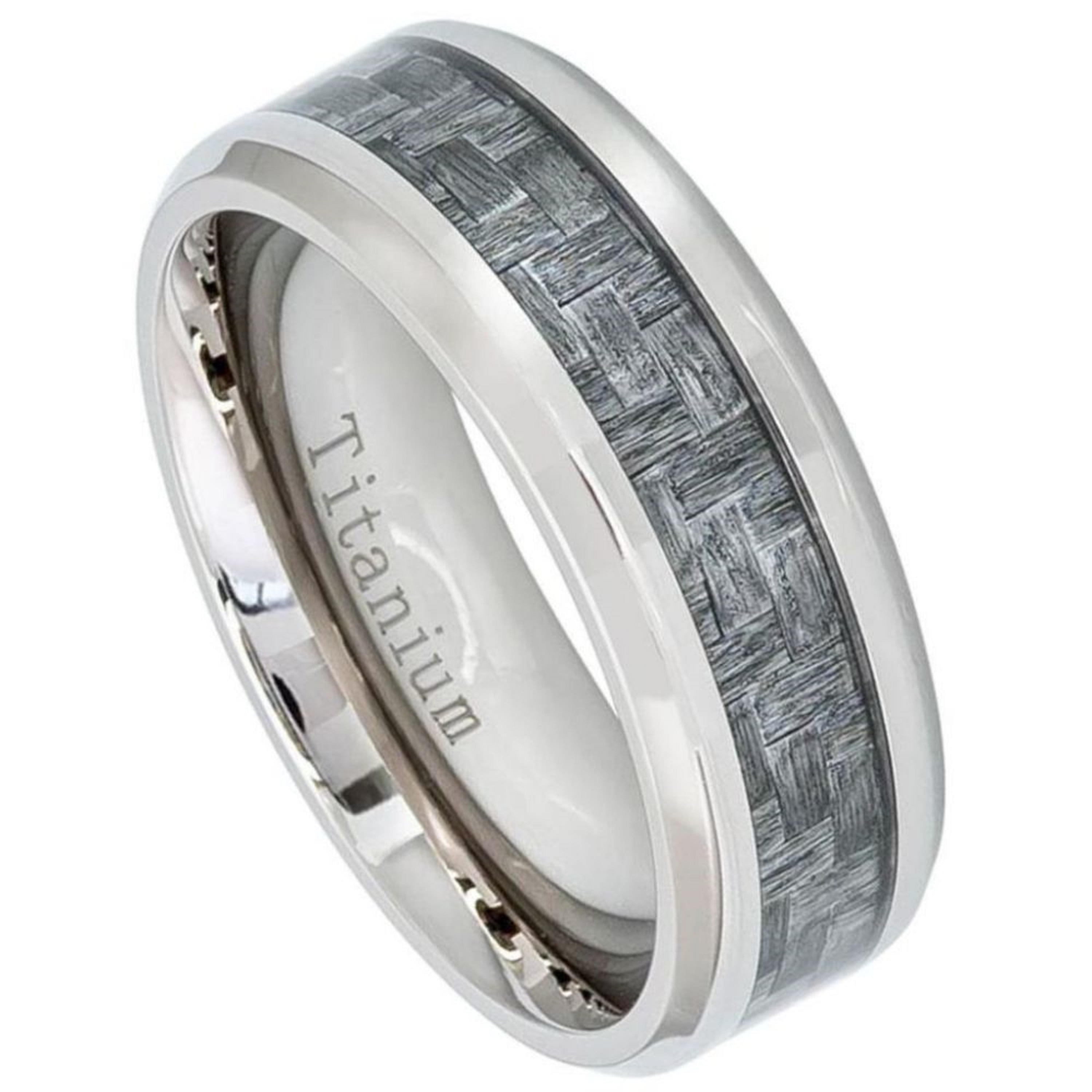Free Personalized laser engraving Titanium Band Rings 8mm Titanium Ring ...