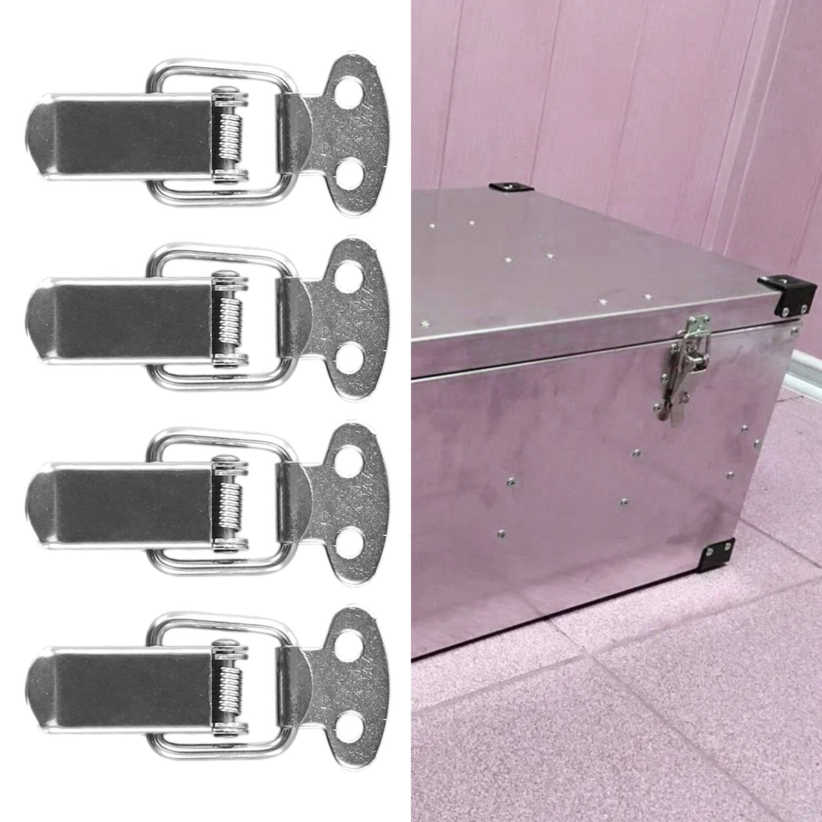 Free Punching Wardrobe Door Bolt Latch Drawer Lock Safety Stainless ...