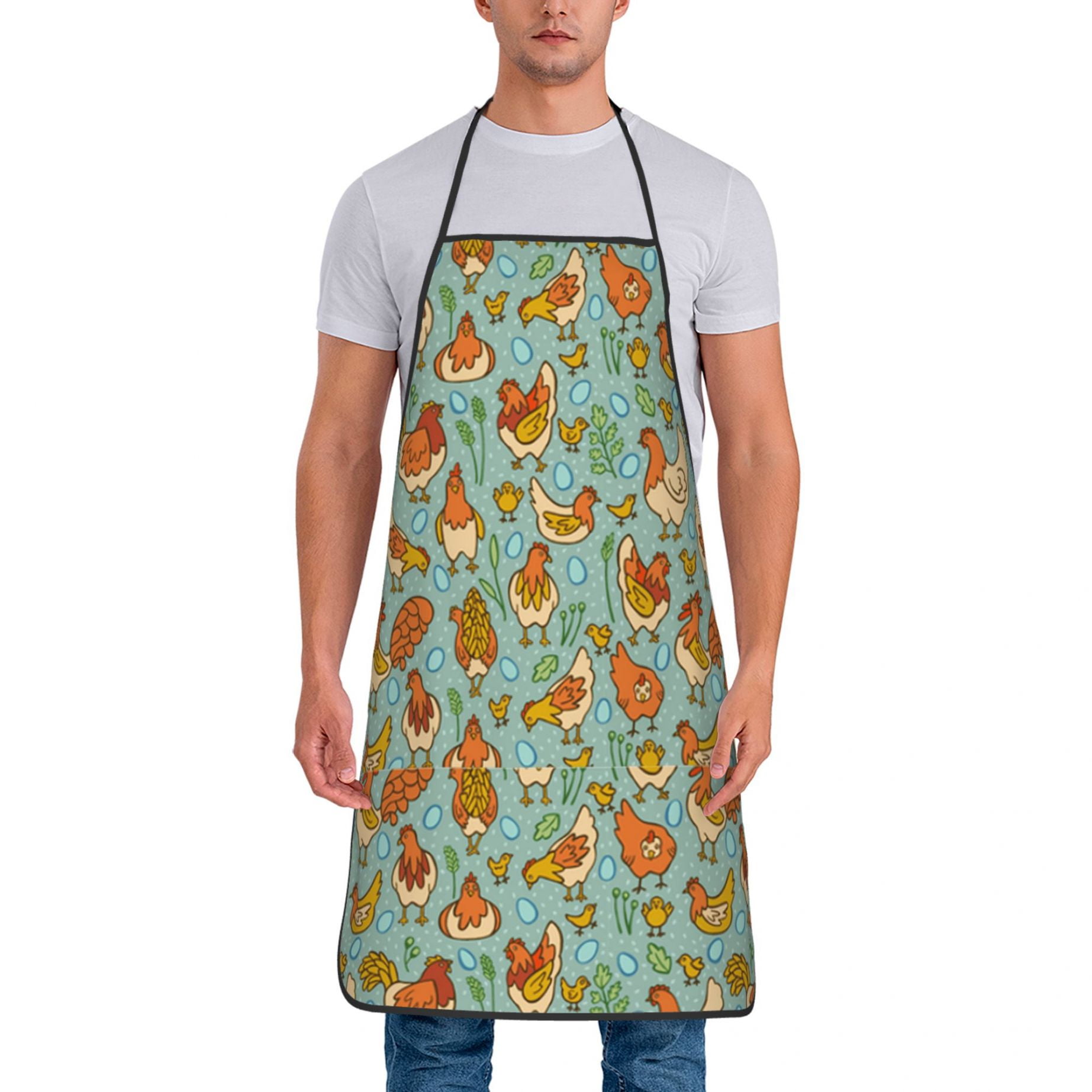 Free Range Chickens Aprons for Women Men Waterproof Apron Kitchen Chef ...