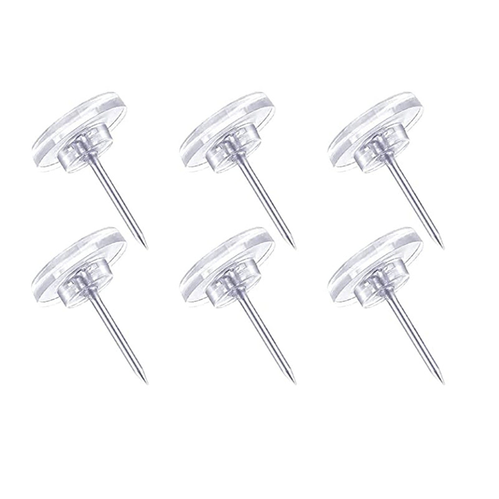 Free Ship 100 Transparent Push Pins Flat Headed Push Pins for Bulletin ...