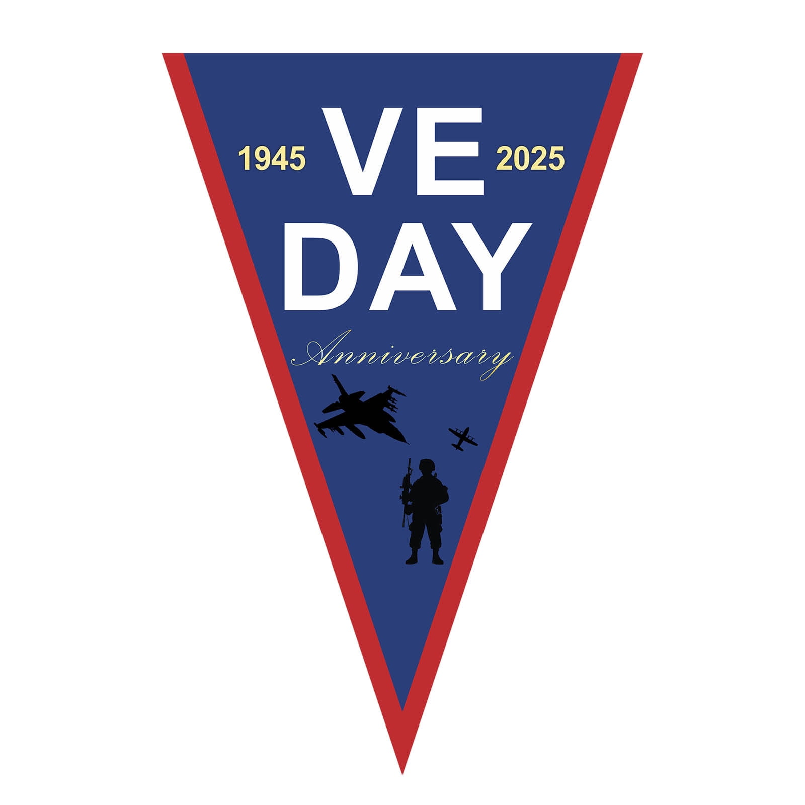 Free Ship 32.8ft Length 2025 VE Day 80th Bunting Banner 80 Years In ...