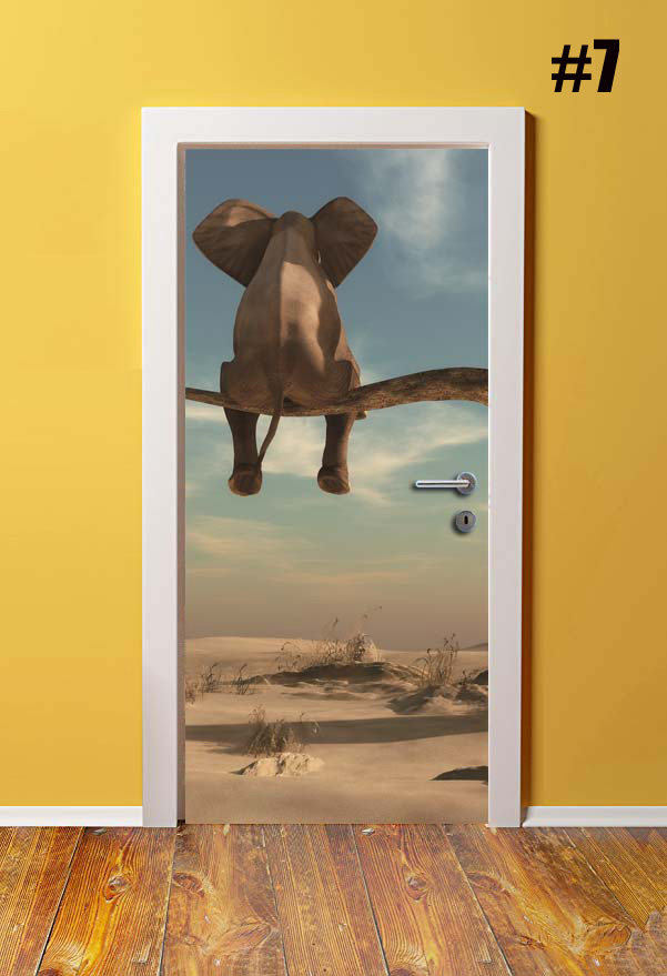 Free Shipping Creative Door Mural Animals Door Wrap For Kid's Peel and ...