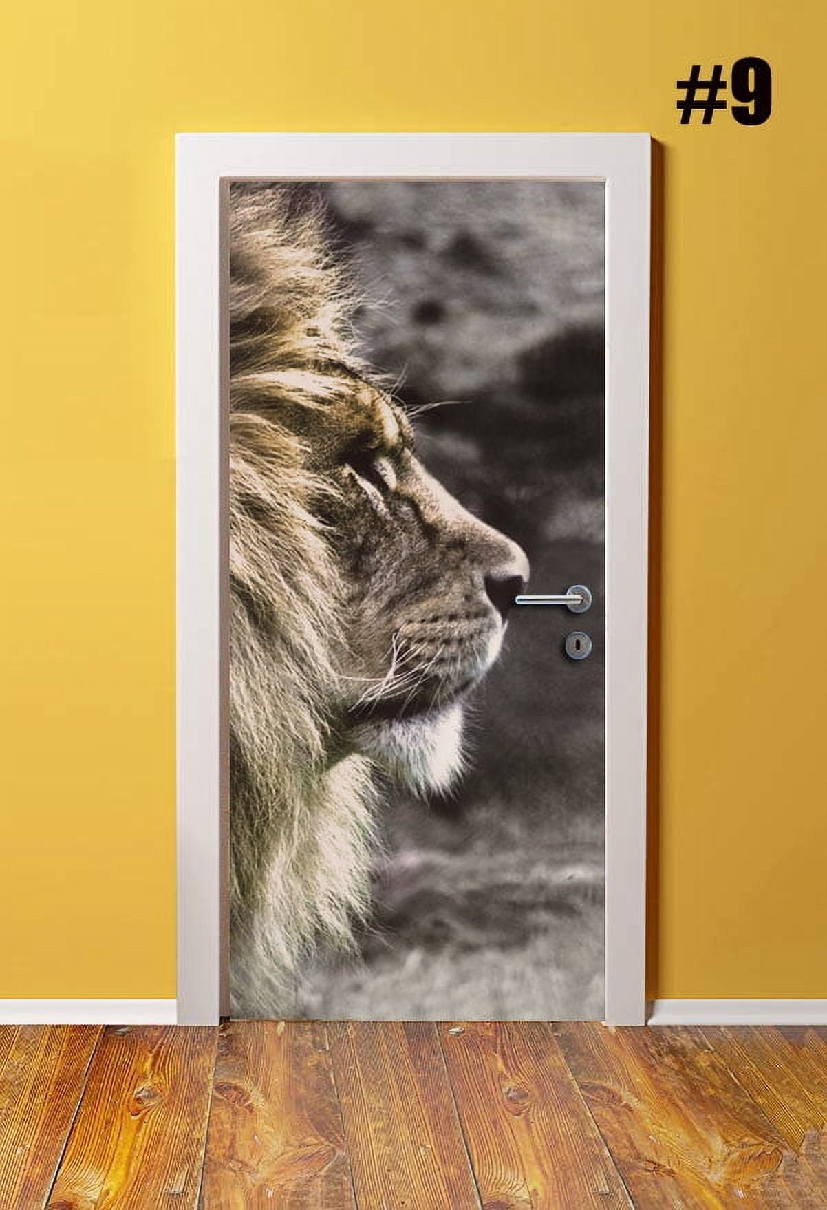 Free Shipping Creative Door Mural Animals Door Wrap For Kid's Peel and ...