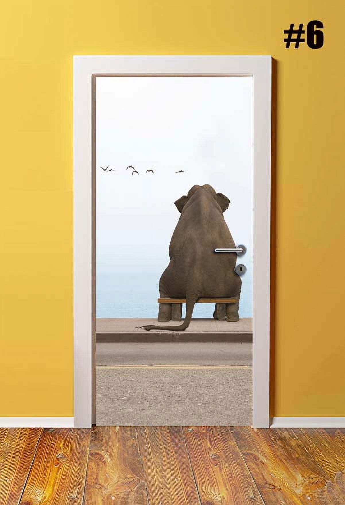 Free Shipping Creative Door Mural Animals Door Wrap For Kid's Peel and ...