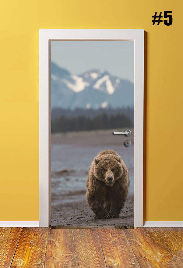 Free Shipping Creative Door Mural Animals Door Wrap For Kid's Peel and ...