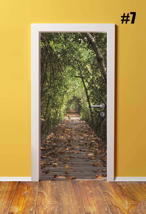 Free Shipping Creative Door Mural Greetn Path Door Wrap For Kid's Peel ...