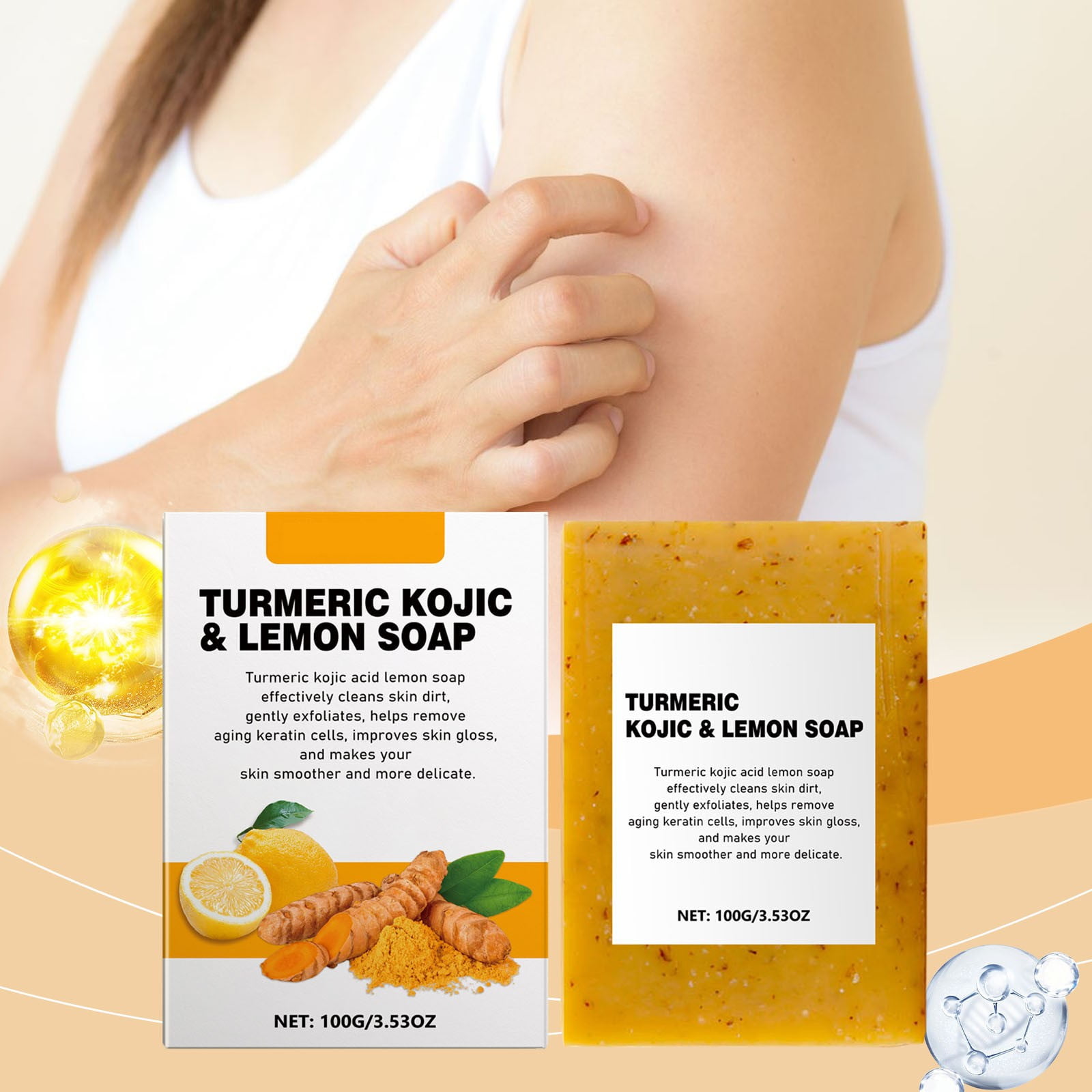 Free Shipping! Soap Lemon Turmeric Soap Tablets Cleansing Turmeric Soap ...