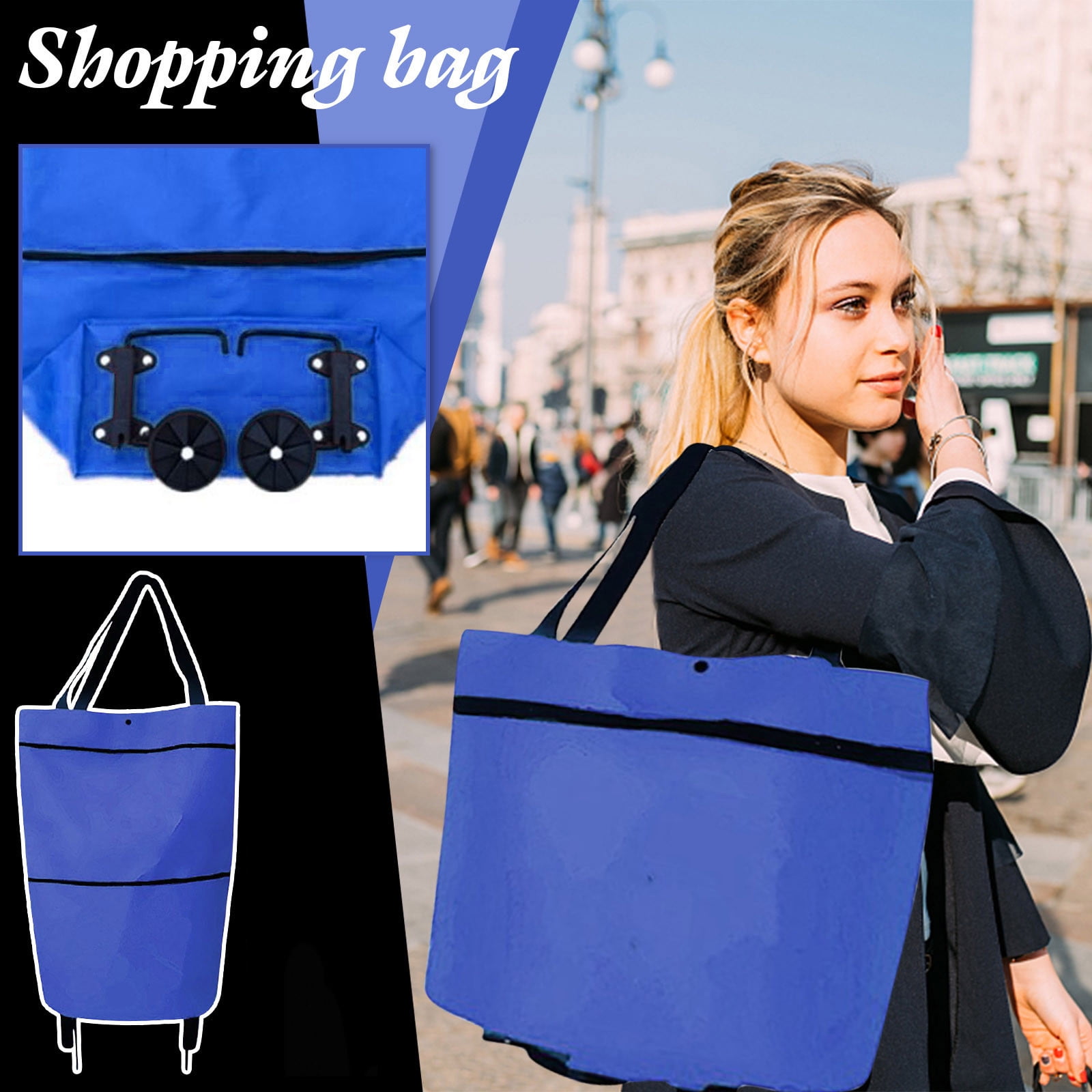 Free Shipping, Telescopic Shopping Bag, Foldable Cart with Wheels ...