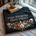 Free Societies Read Freely Sweatshirt, Bookish Embroidered Crewneck ...