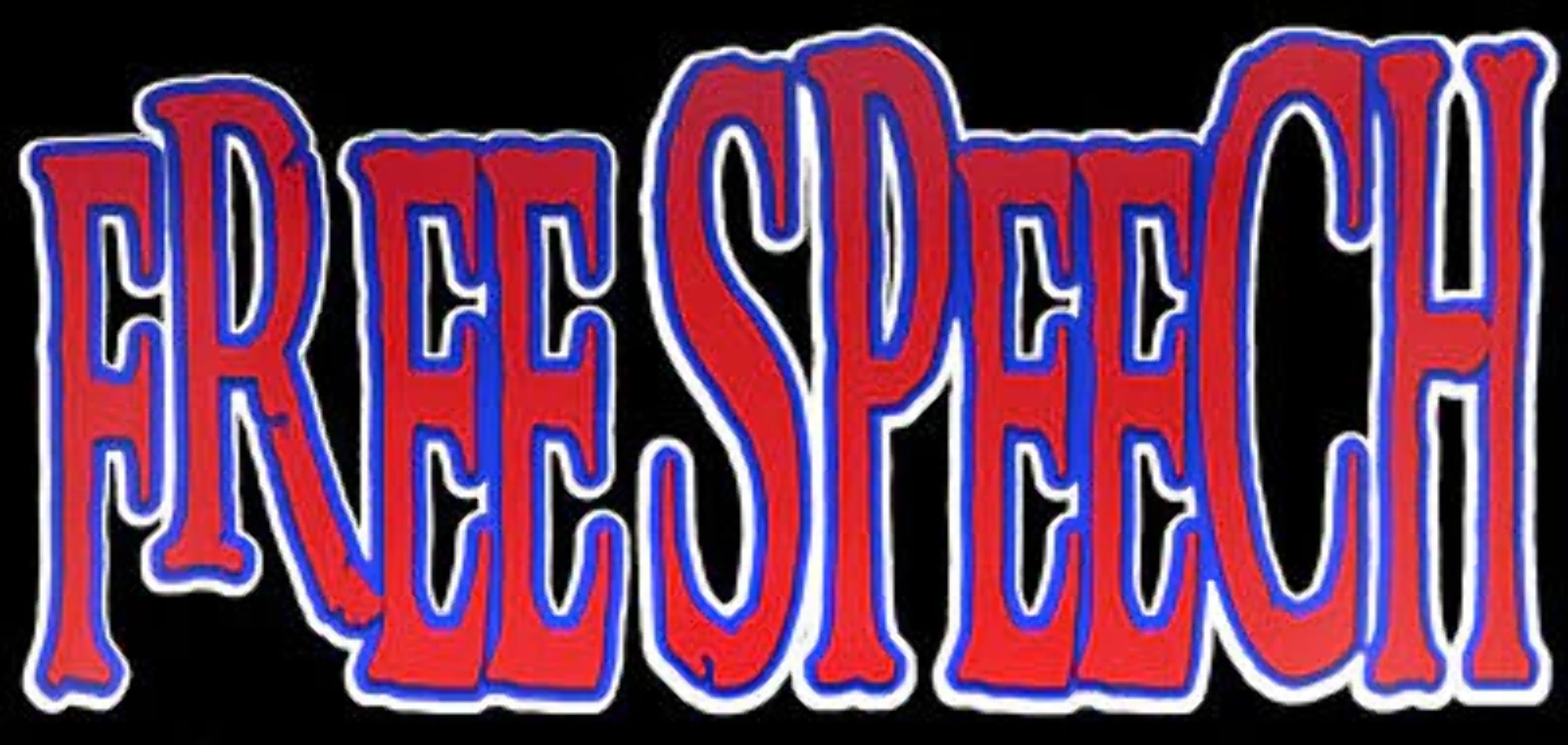 Free Speech Black With Red White Blue Letters Vinyl Decal Bumper ...