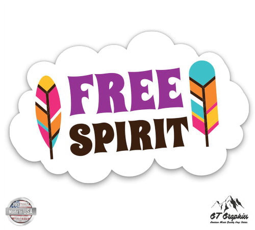Free Spirit Graphic - 12" Vinyl Sticker Waterproof Decal - Walmart.com
