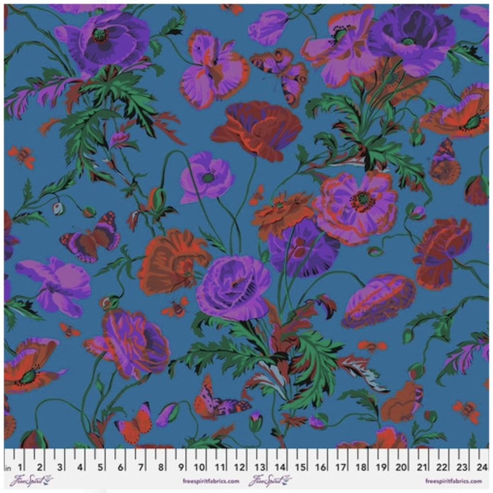 Free Spirit Philip Jacobs Meadow Teal Cotton Fabric By The Yard ...
