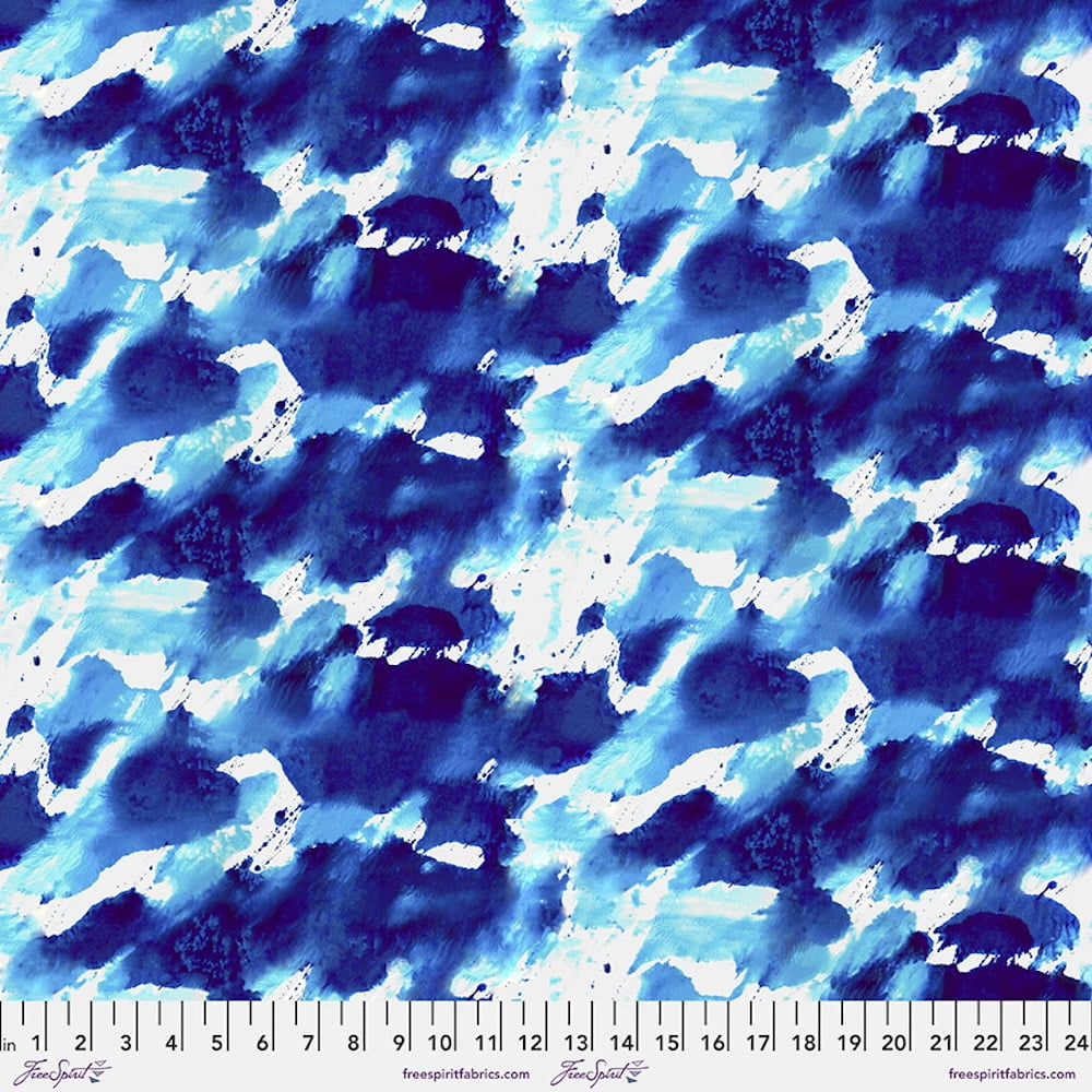 Free Spirit Sarah Sczepanski Sublime Summer Summer Storm Cobalt Fabric ...