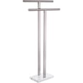 Free-Standing 2-Tier Towel Rack with Heavy Marble Base – Brushed Nickel ...