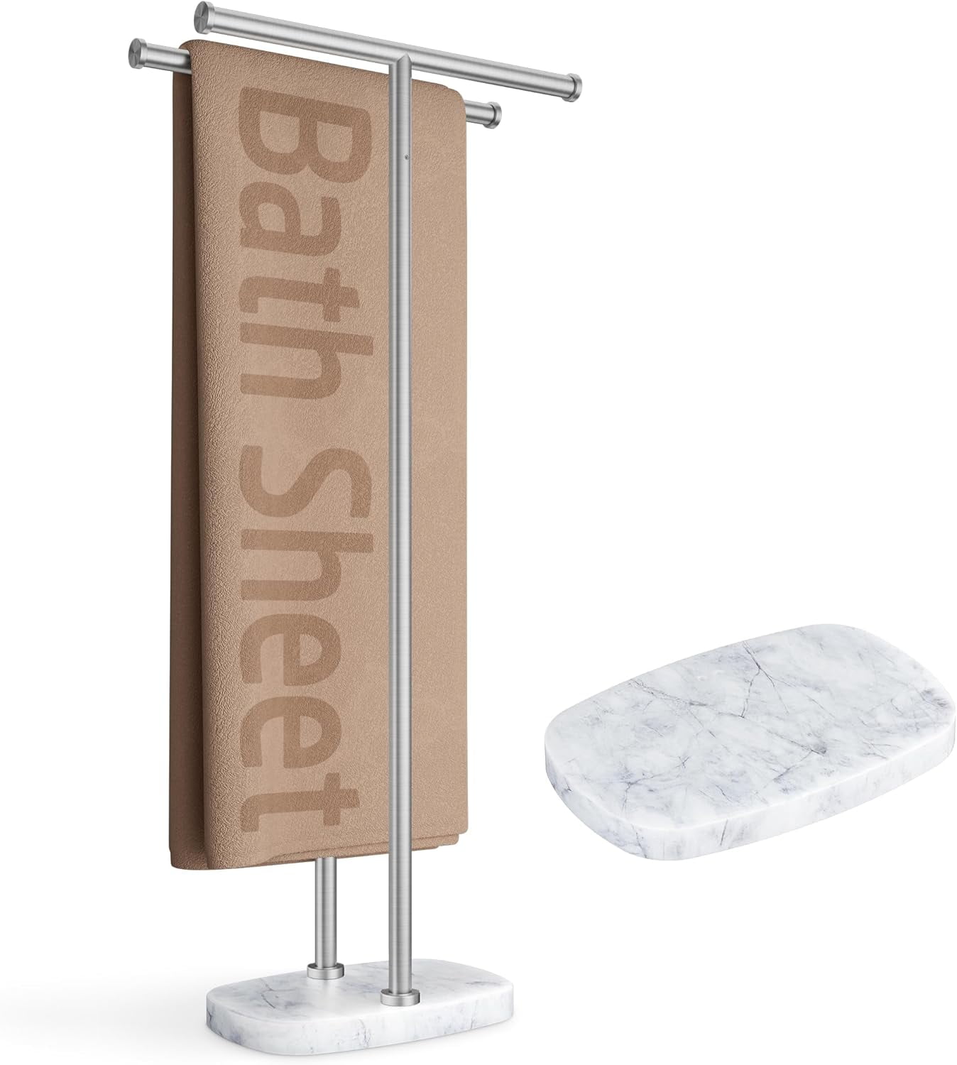 Free Standing Bath Towel Racks for Bathroom, 2-Tier Towel Stand for ...