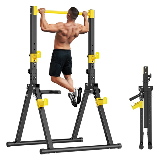 Free Standing Foldable Pull Up Bar, Triangular Power Tower Workout Dip ...