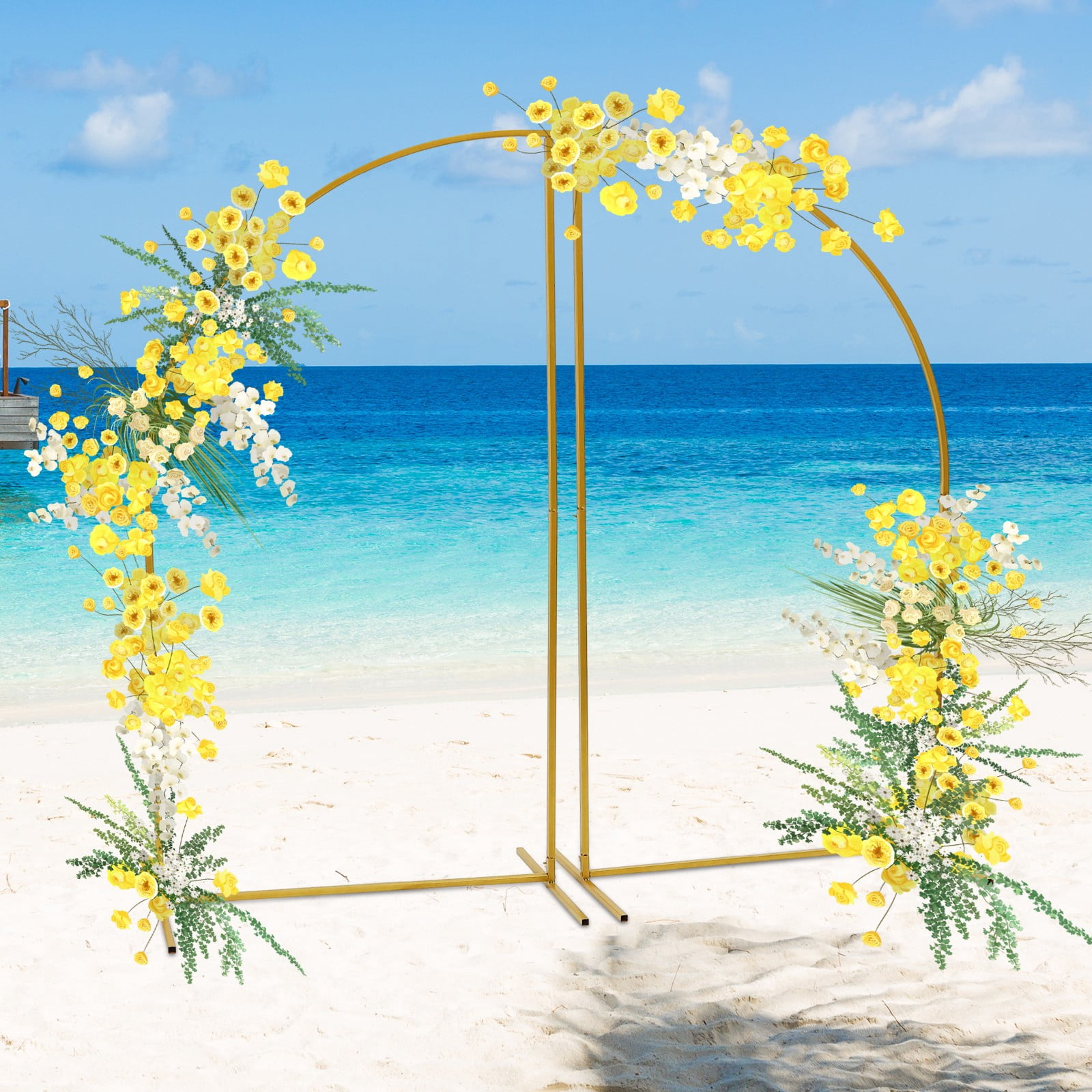 Free Standing Gold Wedding Arch for Birthday Party Dance Party Arch ...