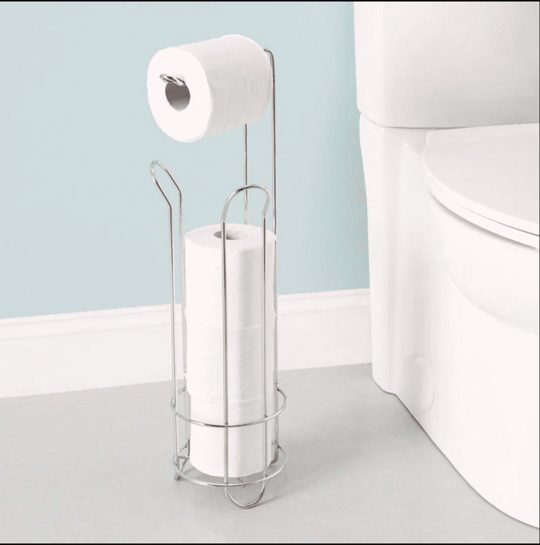 Walmart Chrome Free-Standing Toilet Paper Holder, Heavy Duty, Sleek ...