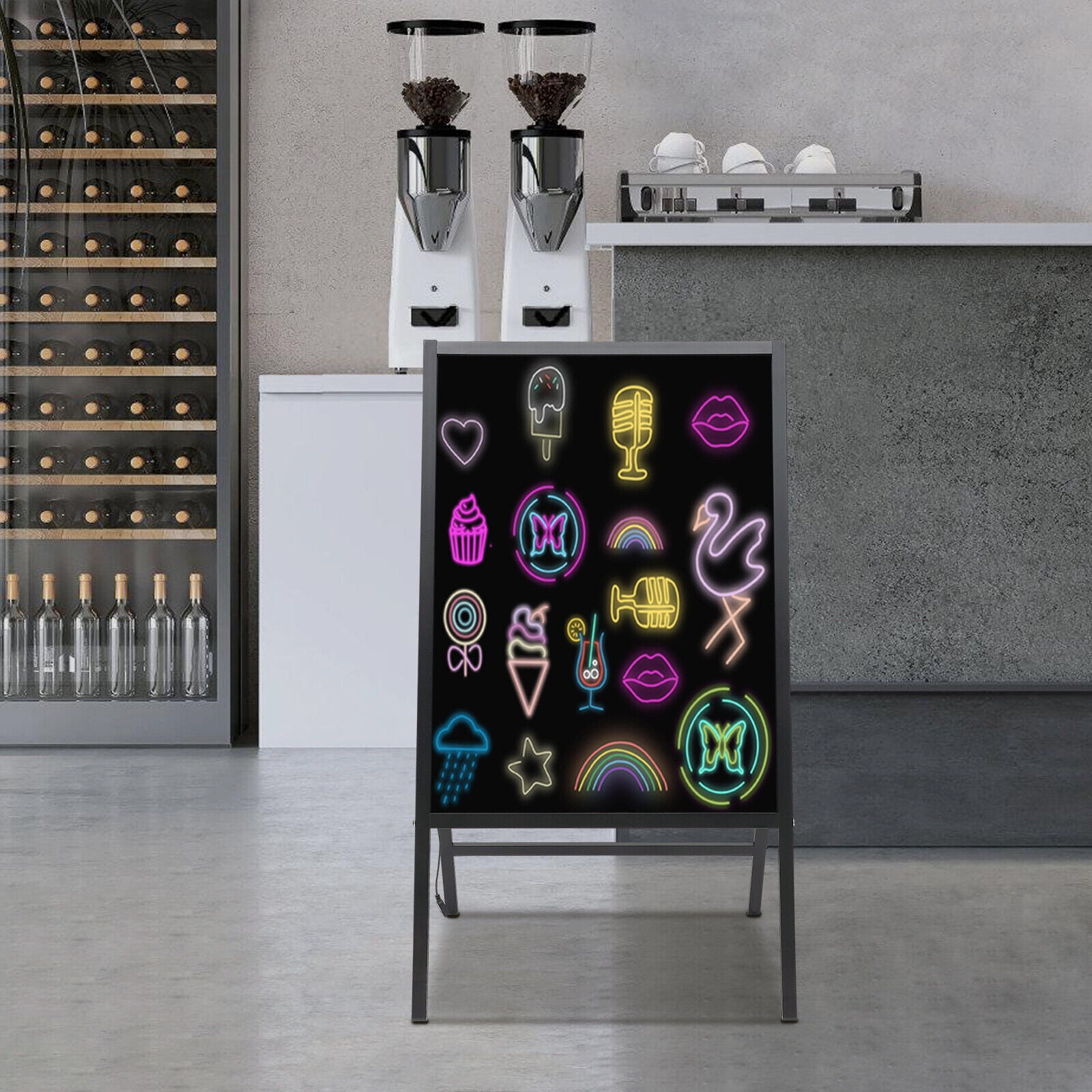 Free Standing LED Message Writing Board Illuminated Erasable Neon Menu ...