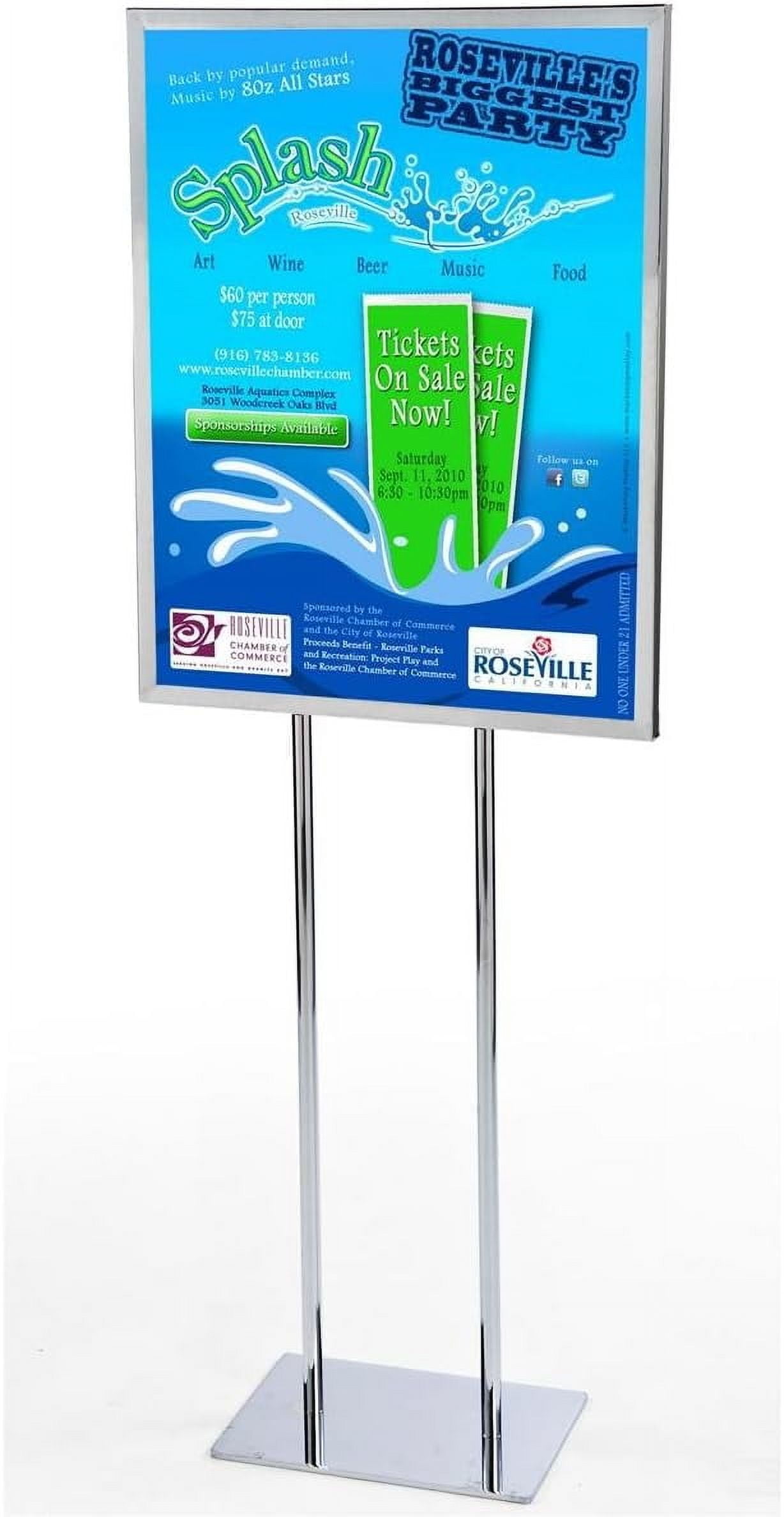 Free-Standing Metal Poster Frame for 22 x 28 Posters, Chrome Finish ...