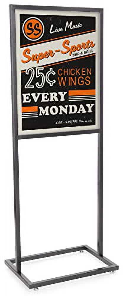 Free-Standing Metal Sign Frame for 22 x 28 Graphics, Top Loading, Floor ...