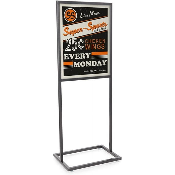 Free-Standing Metal Sign Frame for 22 x 28 Graphics, Top Loading, Floor ...