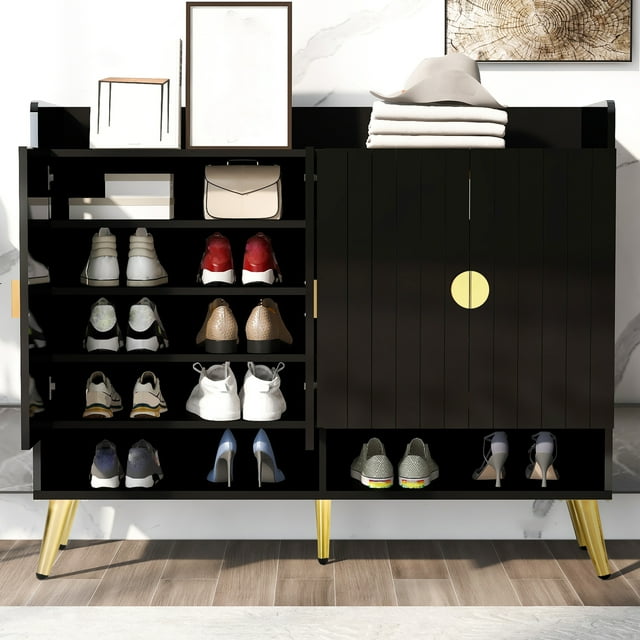 Free Standing Shoe Cabinet For Entryway,5 Tier Shoe Storage Cabinet ...